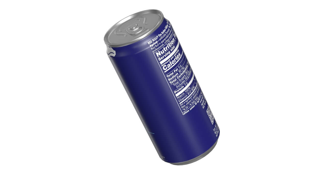 Red Bull Blue Edition Drink Can Sleek 250ml 01 - 3D Model by ERTAN ZORLU