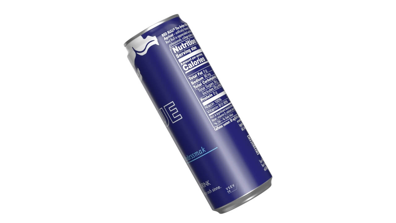 Red Bull Blue Edition Drink Can Sleek 355ml 02 - 3D Model by ERTAN ZORLU