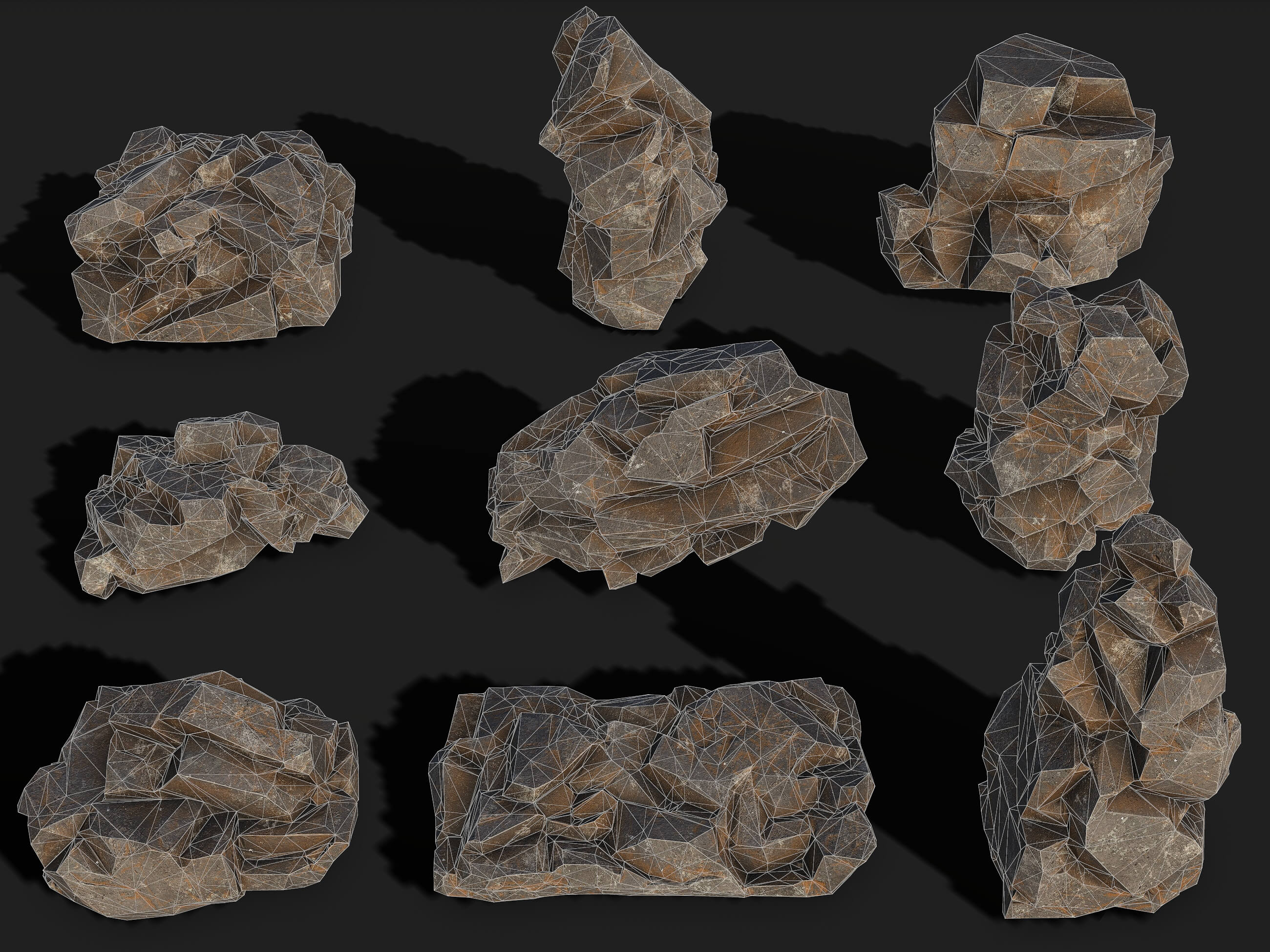 Rock Set PBR Low Poly 01 - 3D Model by ERTAN ZORLU