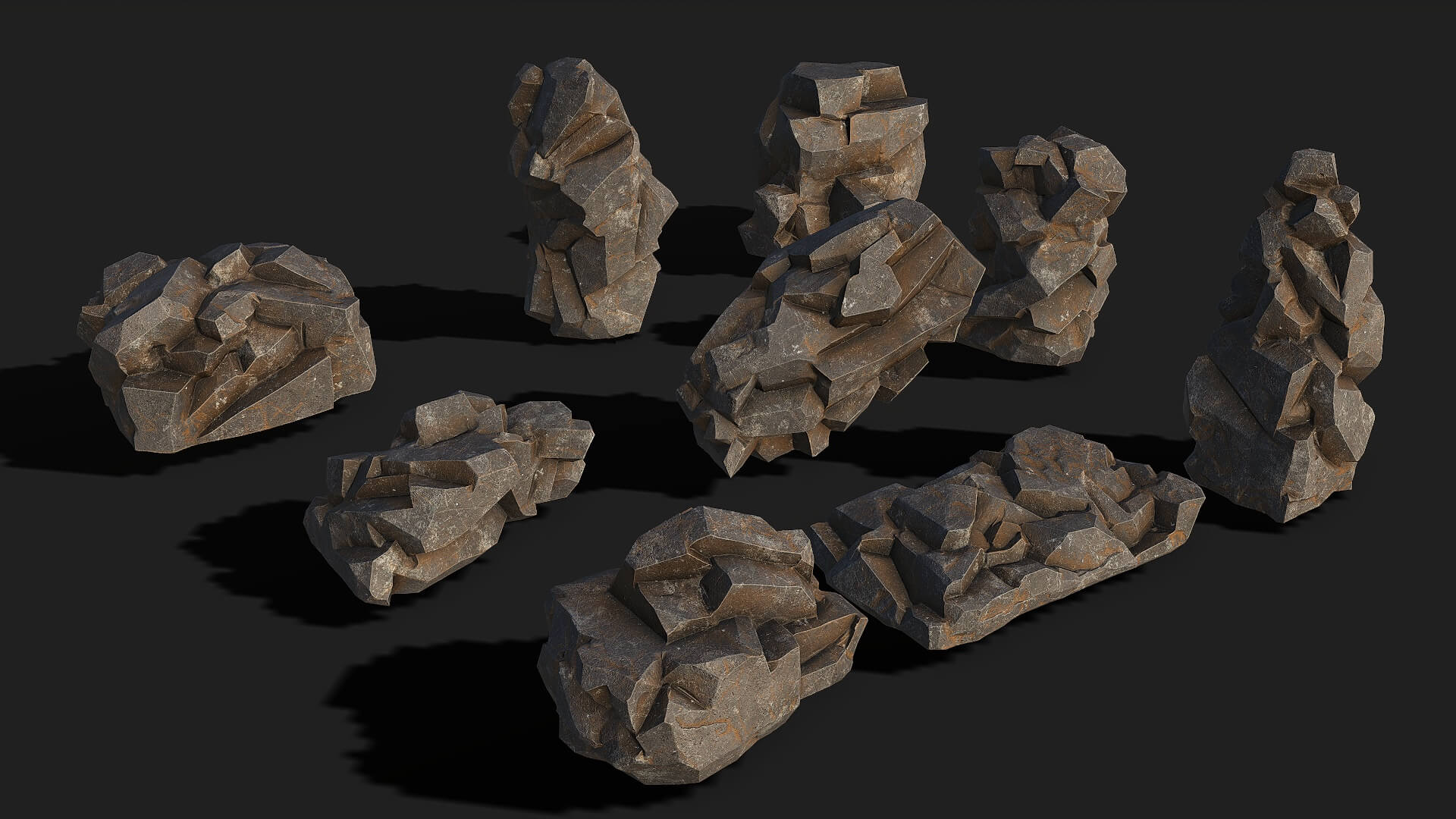 Rock Set PBR Low Poly 01 - 3D Model by ERTAN ZORLU
