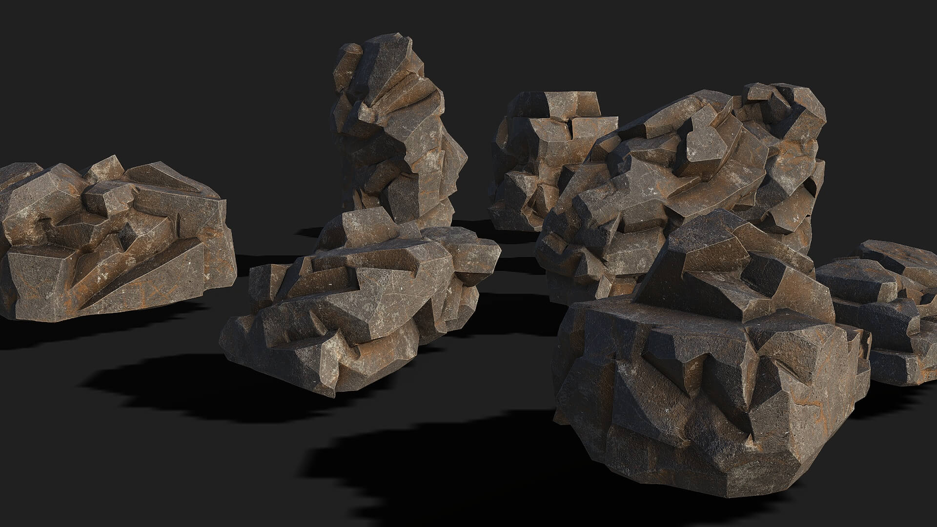 Rock Set PBR Low Poly 01 - 3D Model by ERTAN ZORLU