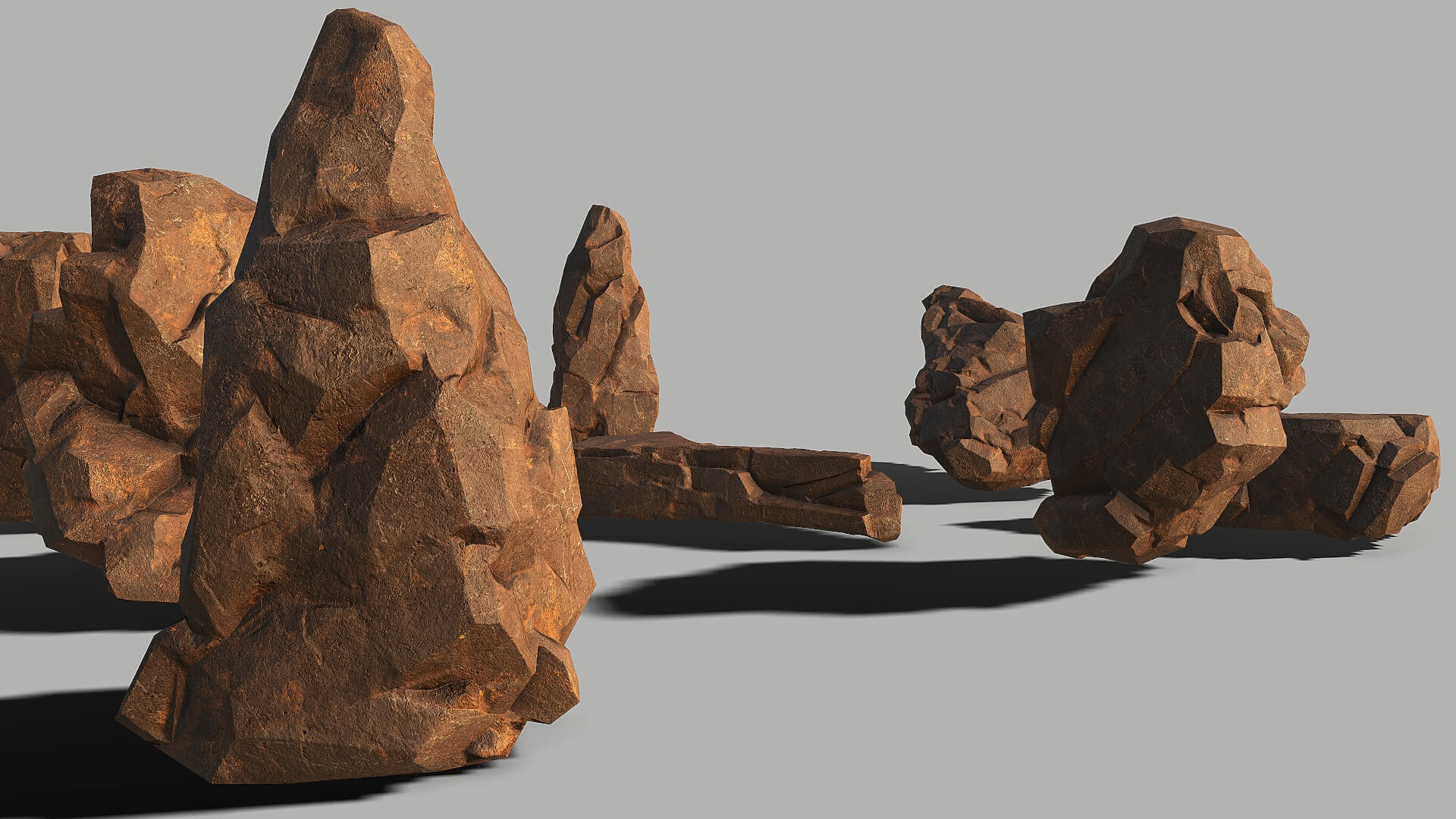 Rock Set PBR Low Poly 04 - 3D Model by ERTAN ZORLU