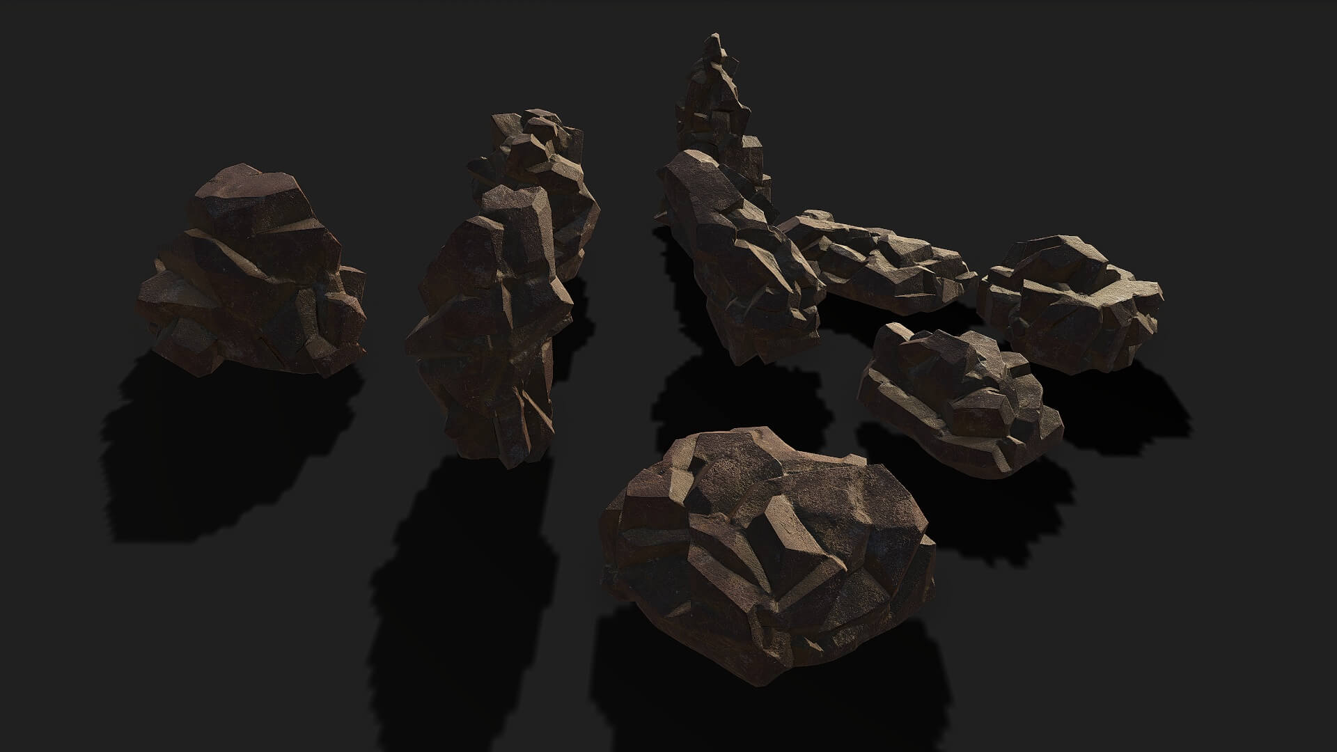 Rock Set PBR Low Poly 03 - 3D Model by ERTAN ZORLU