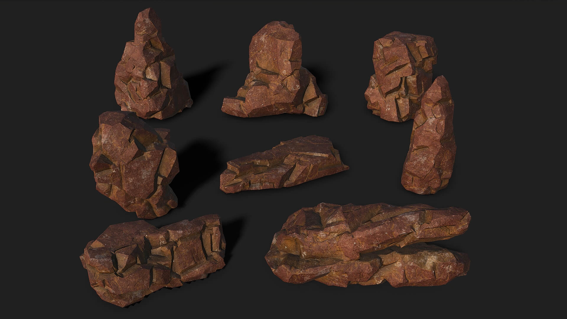 Rock Set PBR Low Poly 03 - 3D Model by ERTAN ZORLU