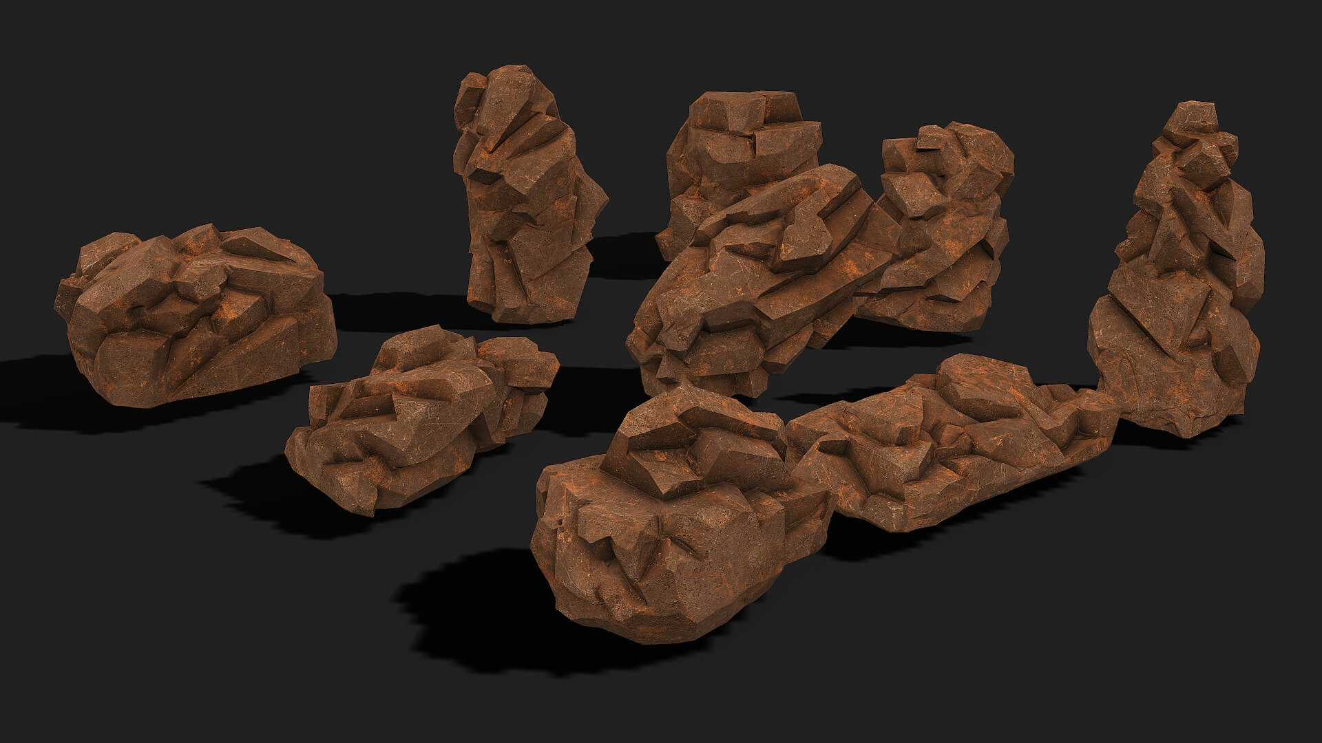 Rock Set PBR Low Poly 04 - 3D Model by ERTAN ZORLU