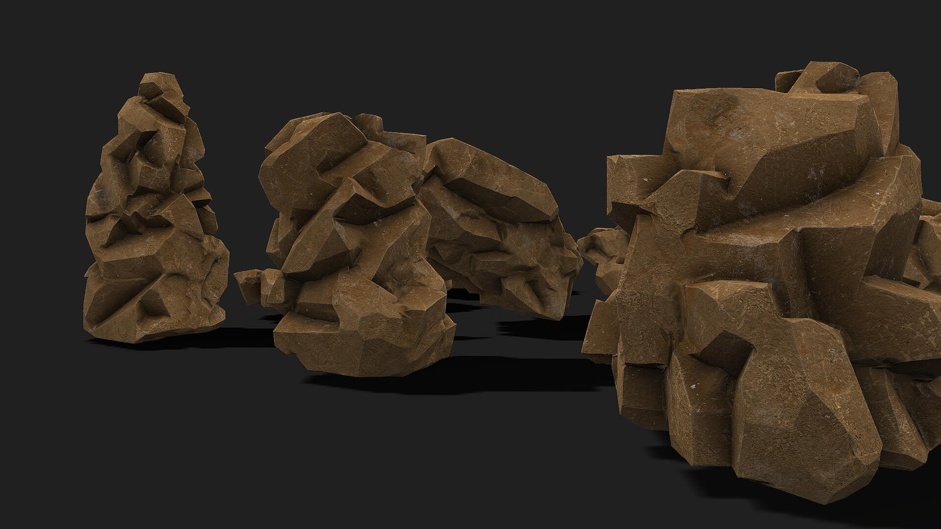 Rock Set PBR Low Poly 05 - 3D Model by ERTAN ZORLU