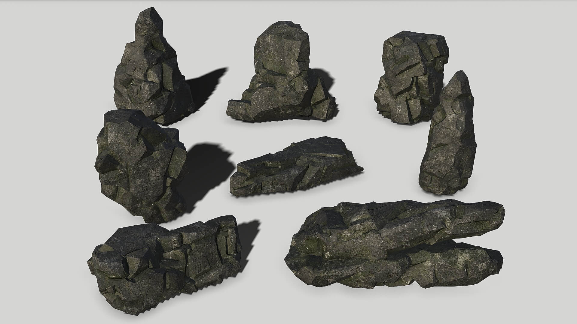 Rock Set PBR Low Poly 06 - 3D Model by ERTAN ZORLU