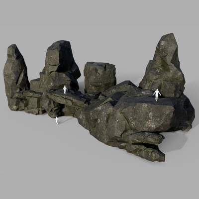Rock Set PBR Low Poly 06 - 3D Model by ERTAN ZORLU