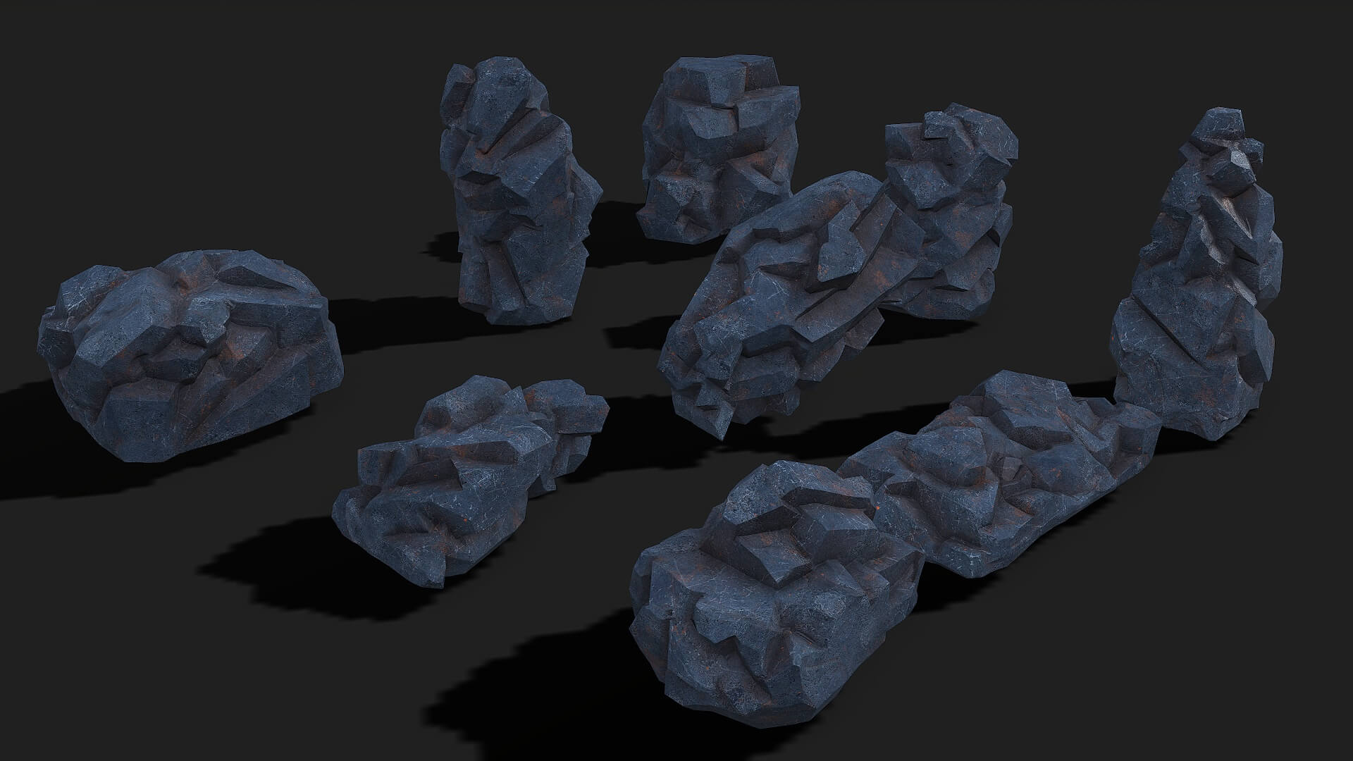 Rock Set PBR Low Poly 07 - 3D Model by ERTAN ZORLU