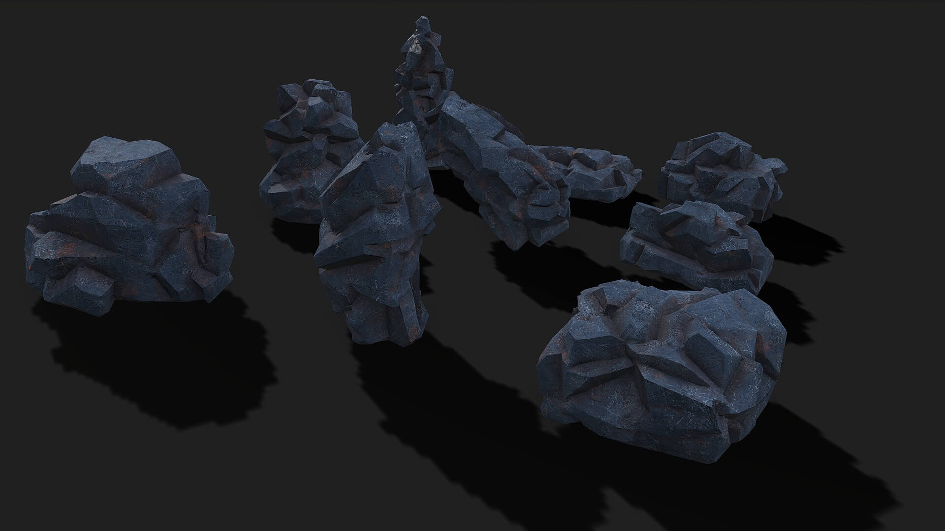 Rock Set PBR Low Poly 07 - 3D Model by ERTAN ZORLU
