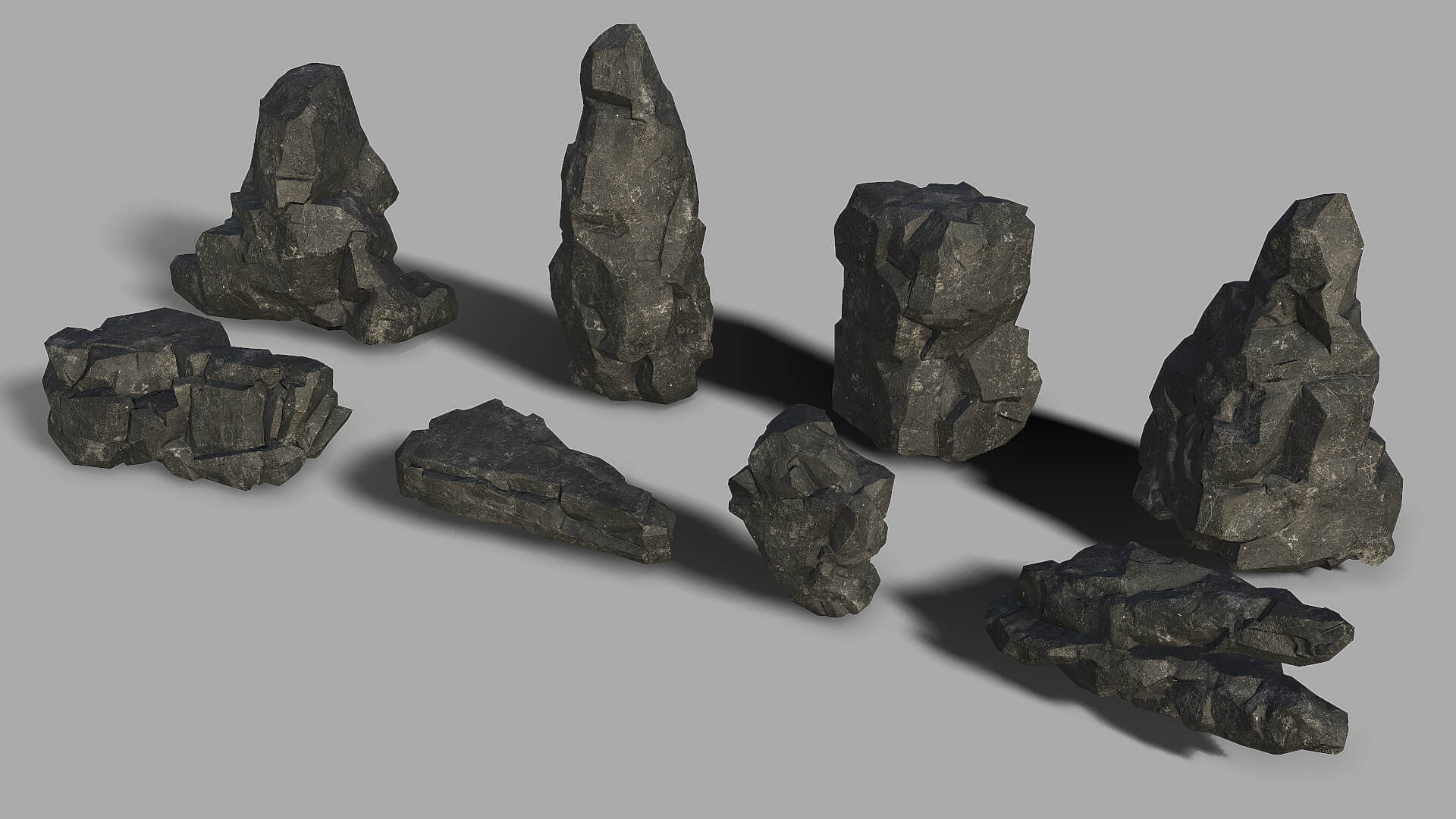 Rock Set PBR Low Poly 08 - 3D Model by ERTAN ZORLU