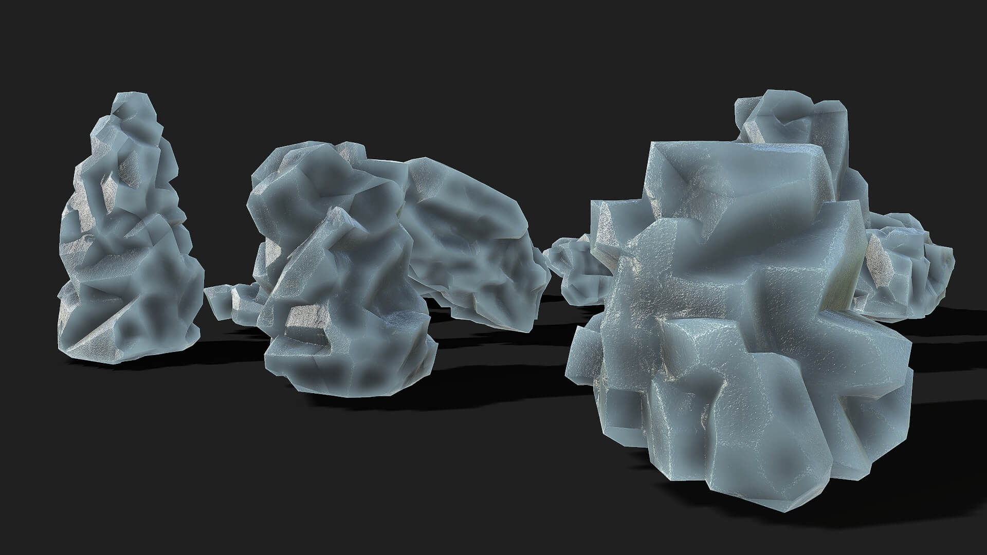 Rock Set PBR Low Poly 09 - 3D Model by ERTAN ZORLU