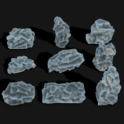 Rock Set PBR Low Poly 09 - 3D Model by ERTAN ZORLU