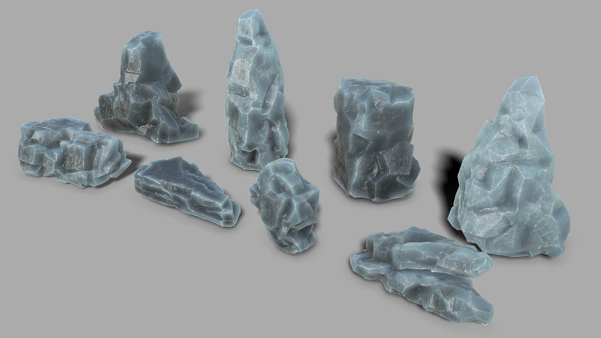 Rock Set PBR Low Poly 09 - 3D Model by ERTAN ZORLU