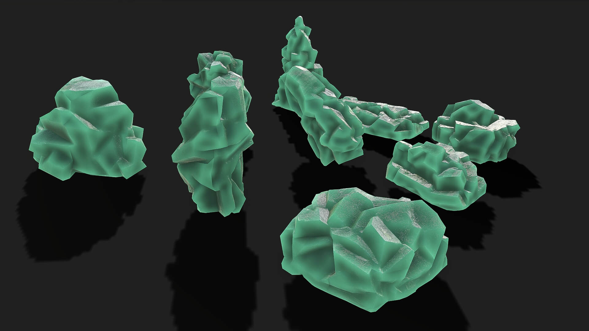 Rock Set PBR Low Poly 11 - 3D Model by ERTAN ZORLU