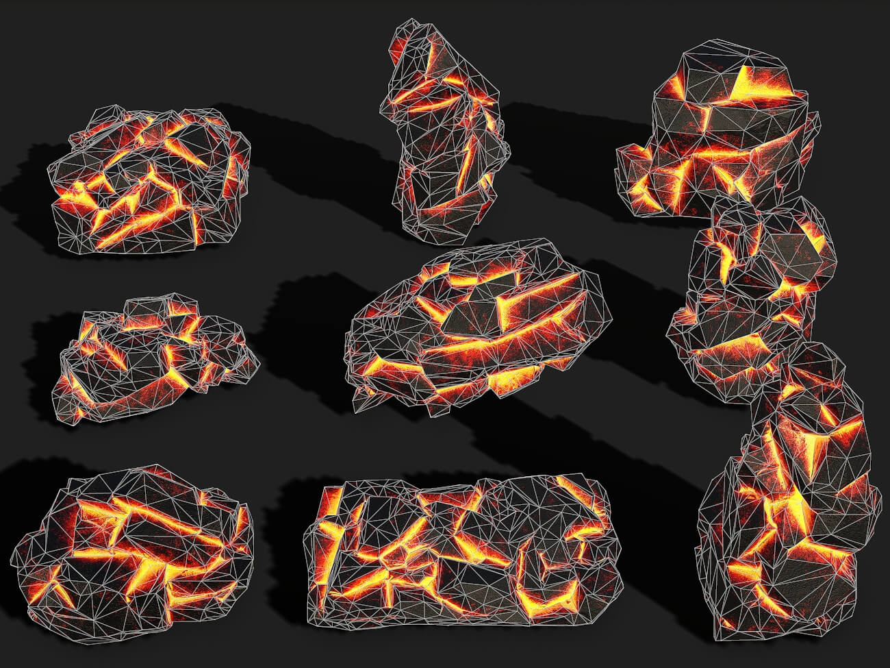 Rock Set PBR Low Poly 14 - 3D Model by ERTAN ZORLU