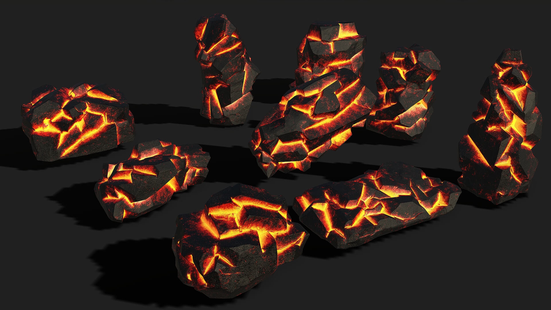 Rock Set PBR Low Poly 14 - 3D Model by ERTAN ZORLU