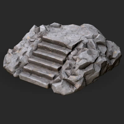 Stairs Stone 02 - 3D Model by ERTAN ZORLU