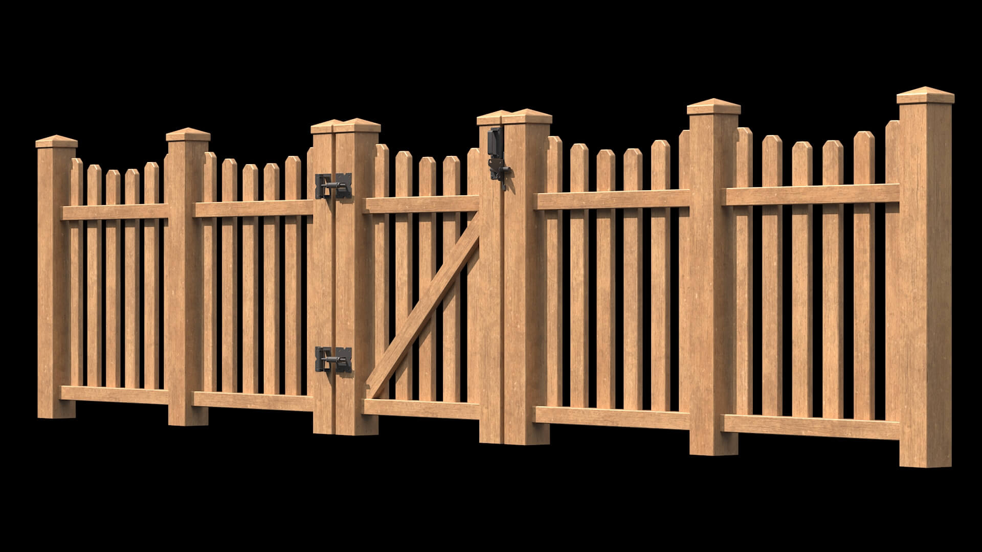 Wooden Fence Set PBR 10 - 3D Model by ERTAN ZORLU