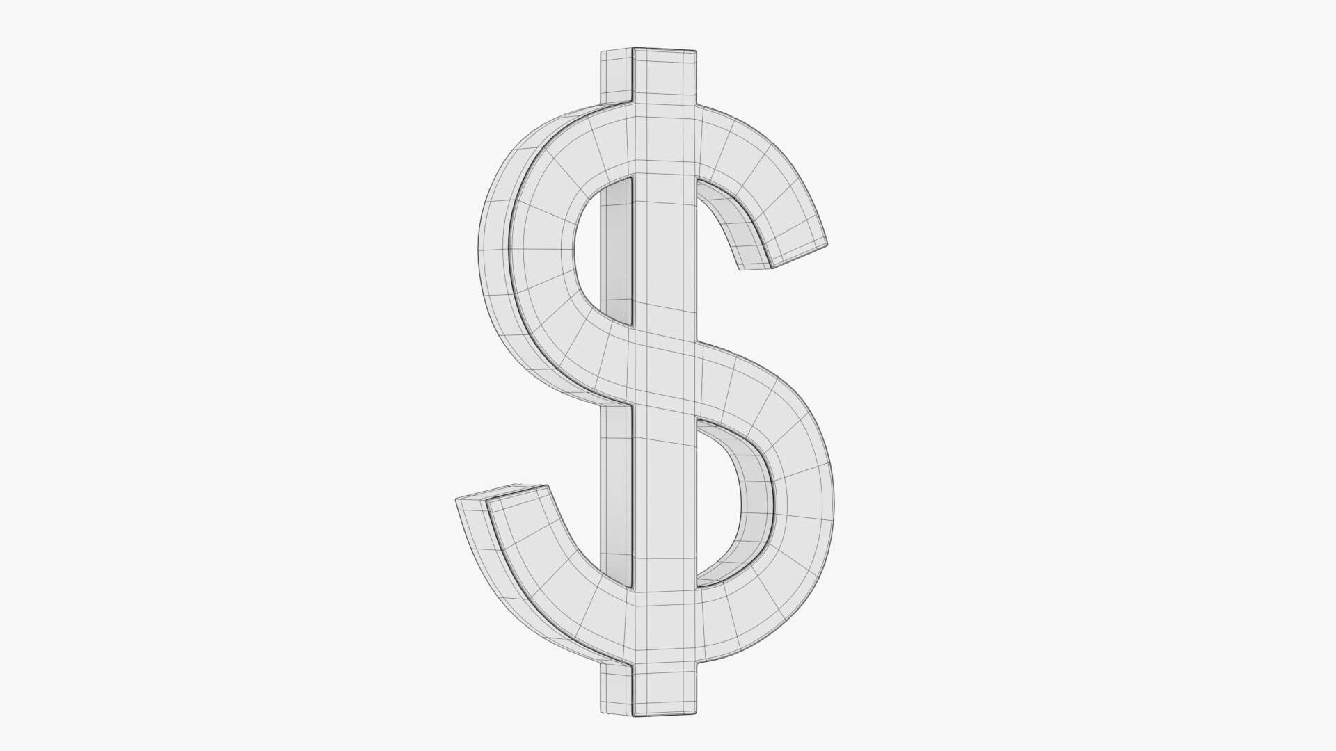 Dollar Currency Sign - 3D Model by esfey