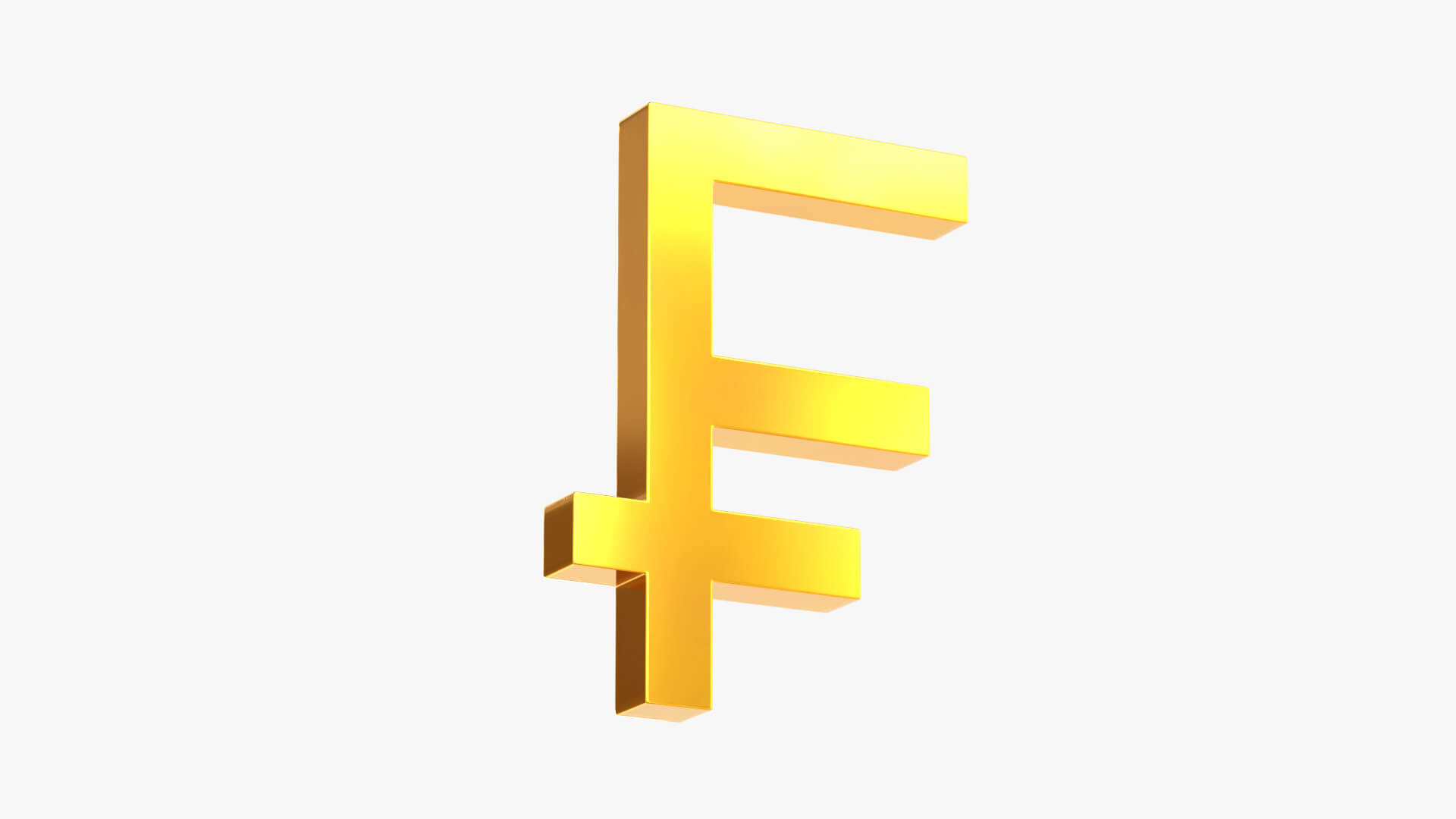 Franc Currency Sign - 3D Model by esfey