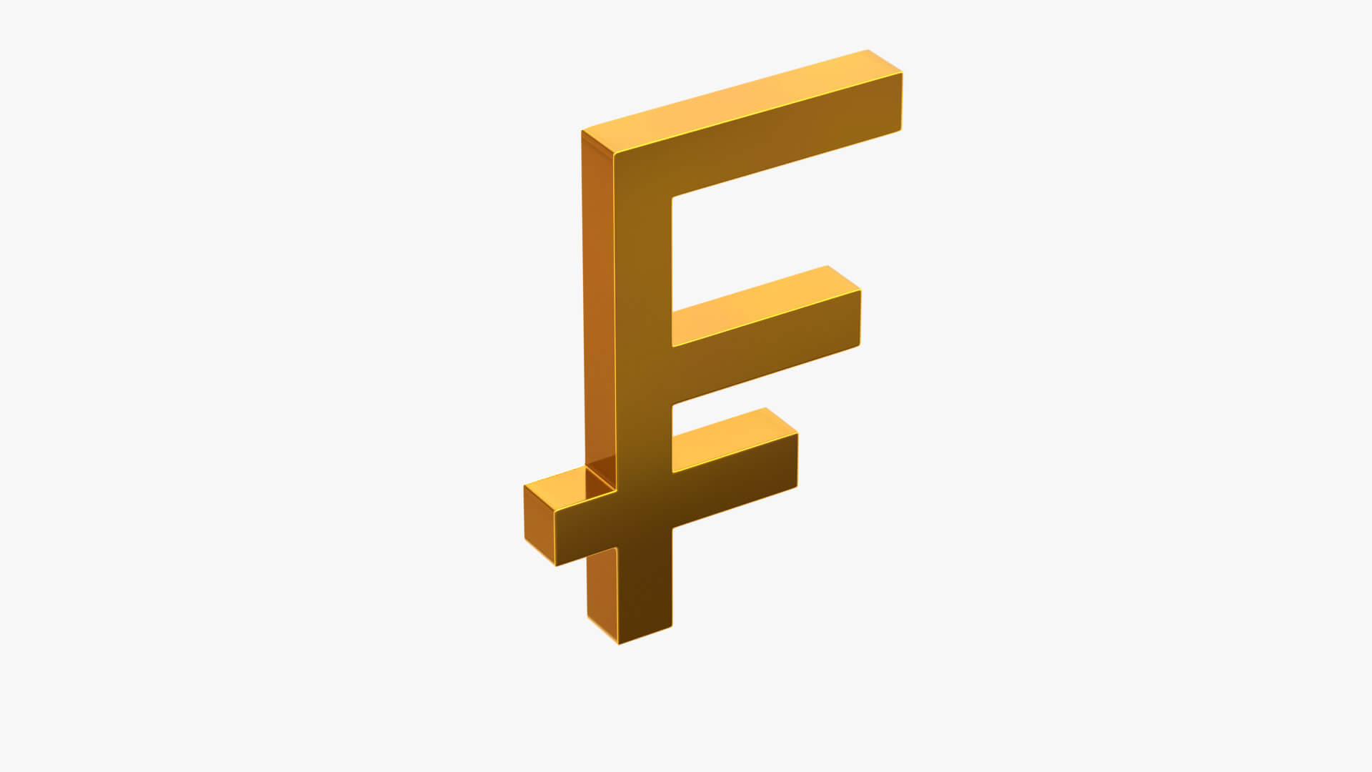 Franc Currency Sign - 3D Model by esfey
