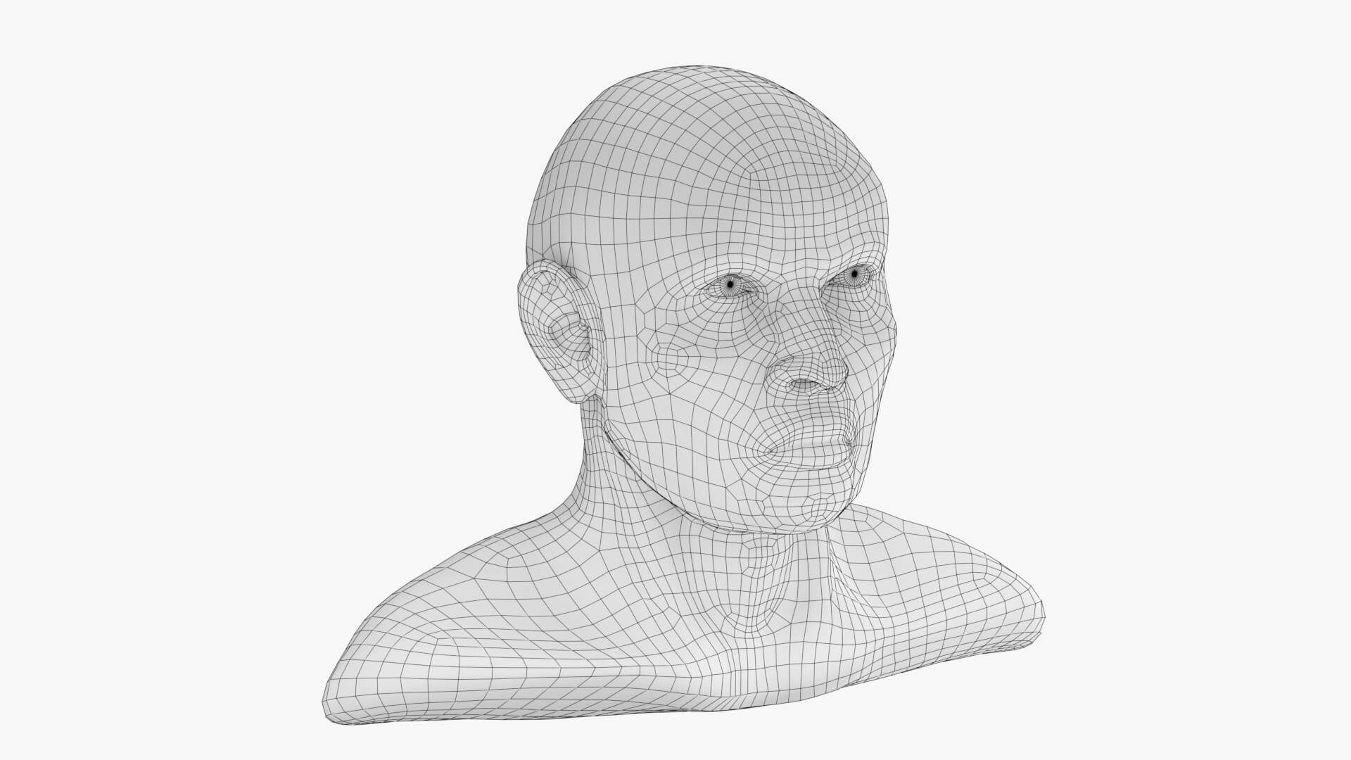 Old Man Head Base Mesh - 3D Model by esfey