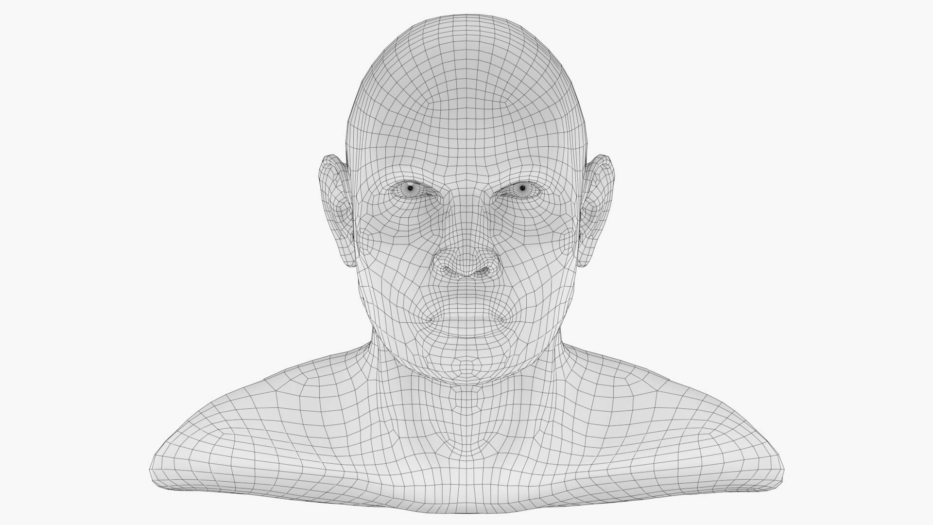 Old Man Head Base Mesh - 3D Model by esfey