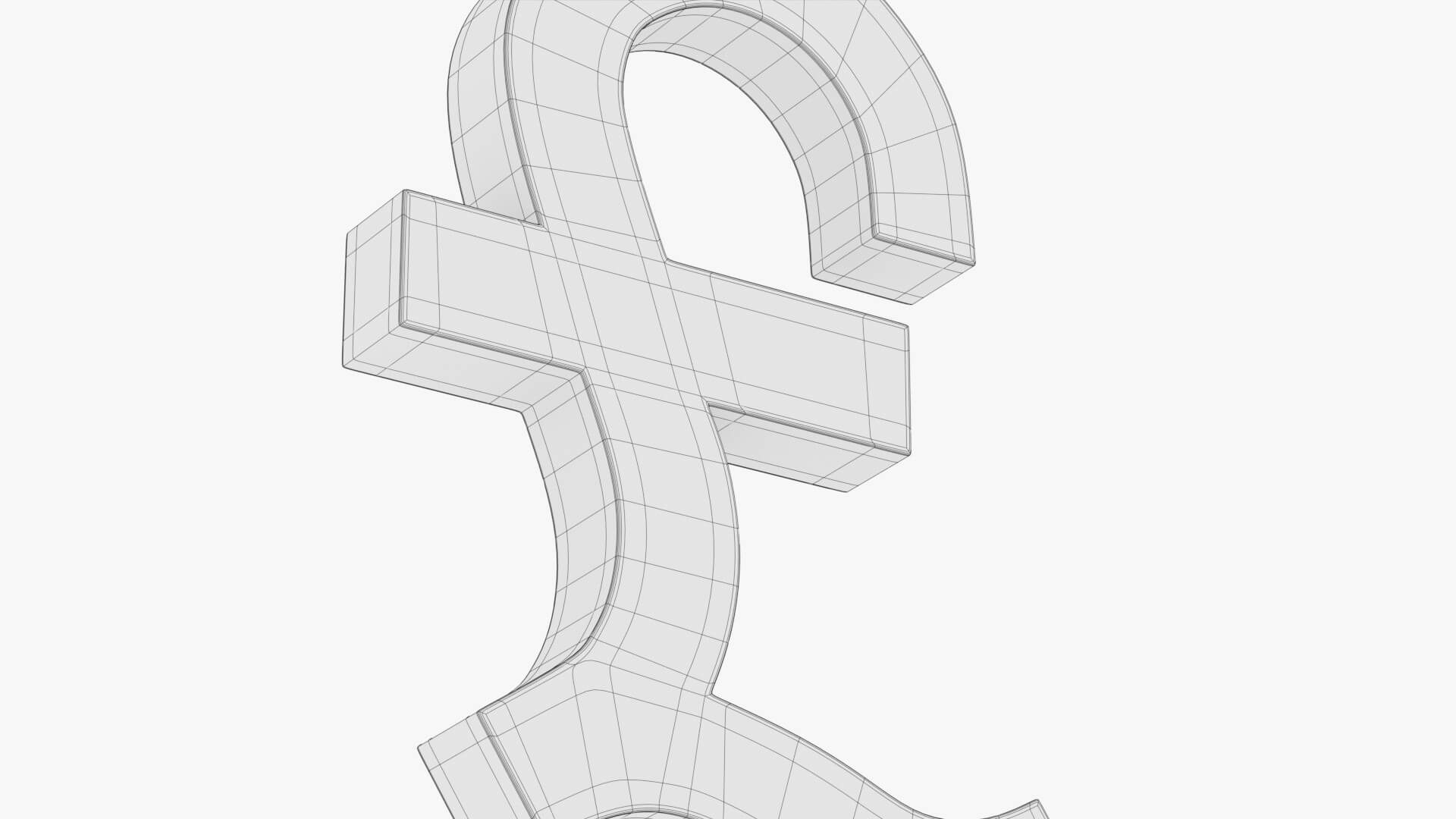 Pound Currency Sign - 3D Model by esfey