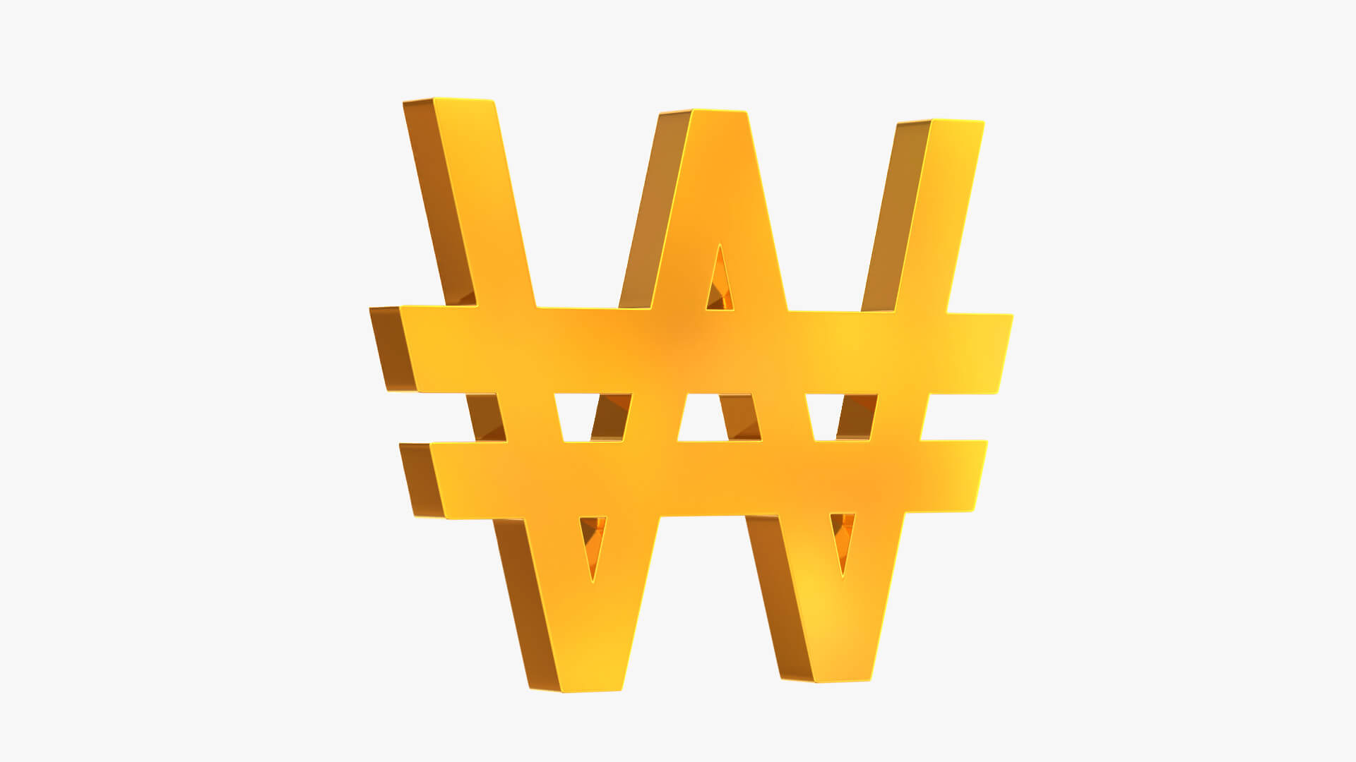 Won Currency Sign - 3D Model by esfey