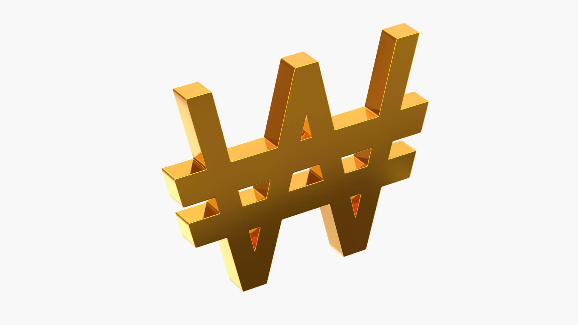 Won Currency Sign - 3D Model by esfey