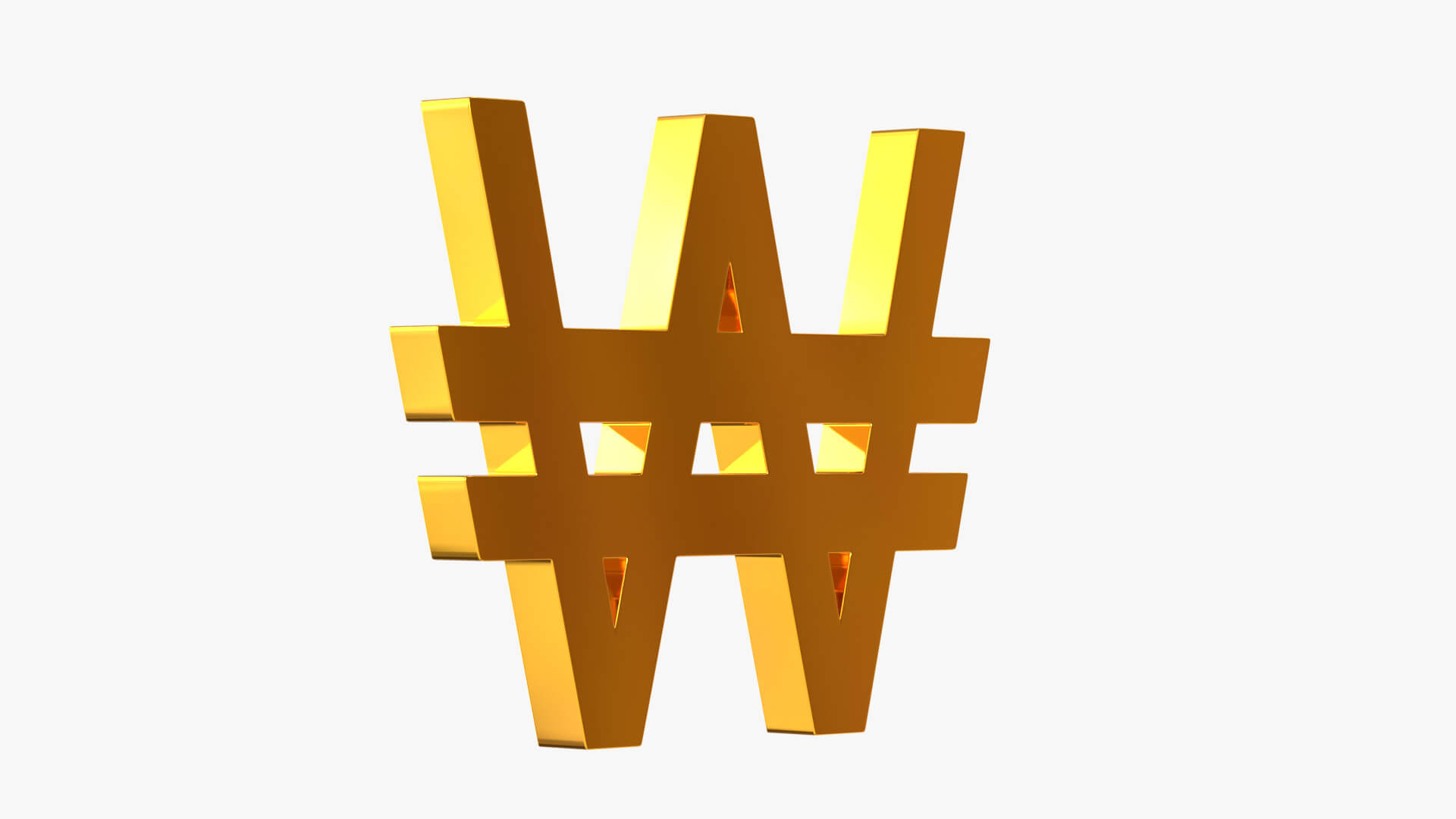 Won Currency Sign - 3D Model by esfey