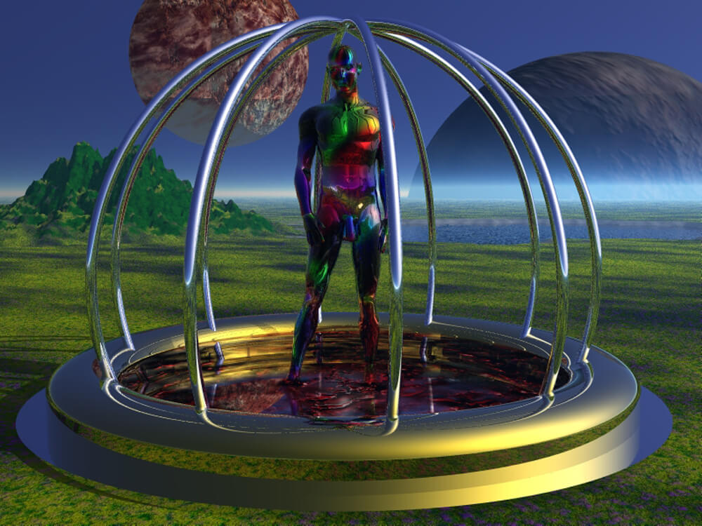 Proud in a Cage 3D Render, Digital Art by Eshiel