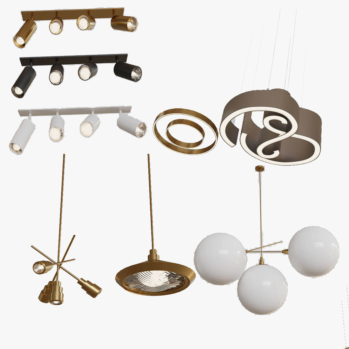 Collection of Ceiling Lights - 3D Model by esmileonline