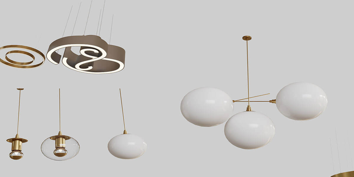Collection of Ceiling Lights - 3D Model by esmileonline