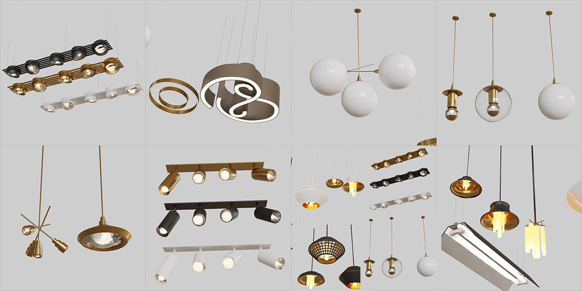 Collection of Ceiling Lights - 3D Model by esmileonline