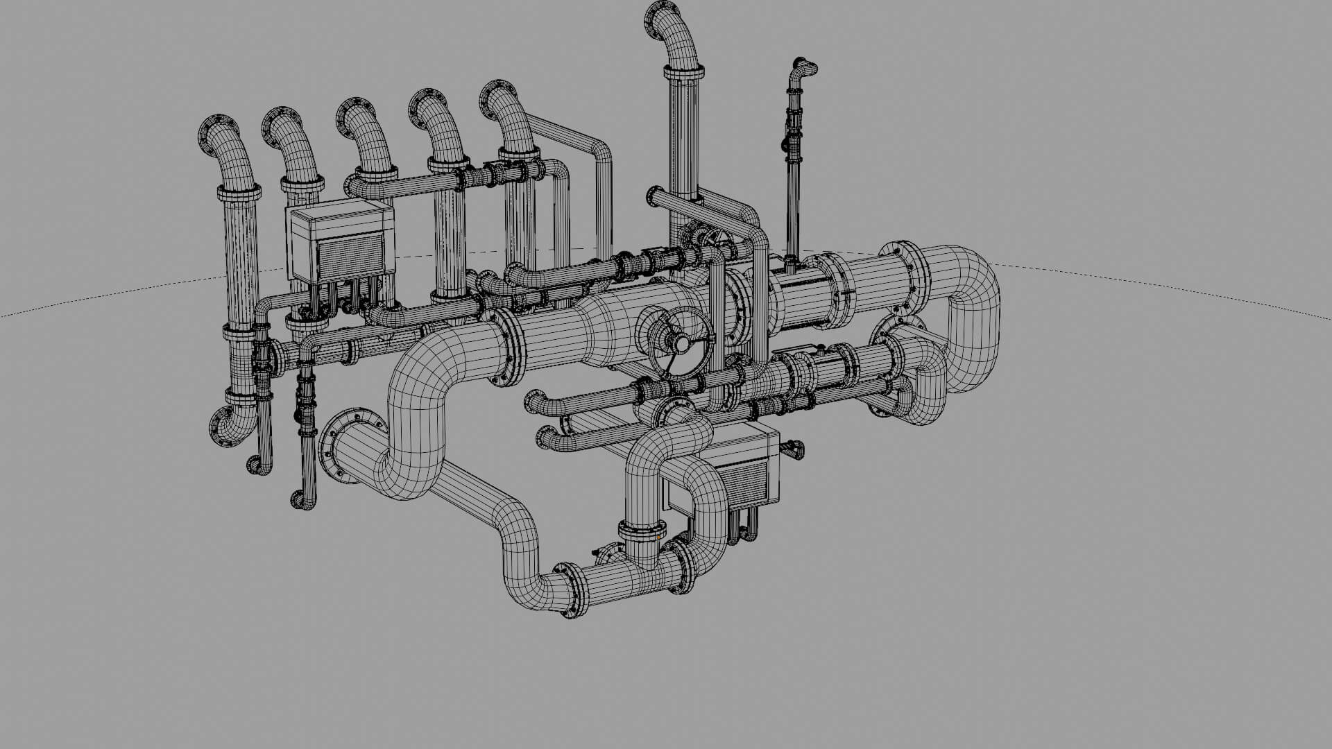Industrial Pipes Set - 3D Model by esmileonline