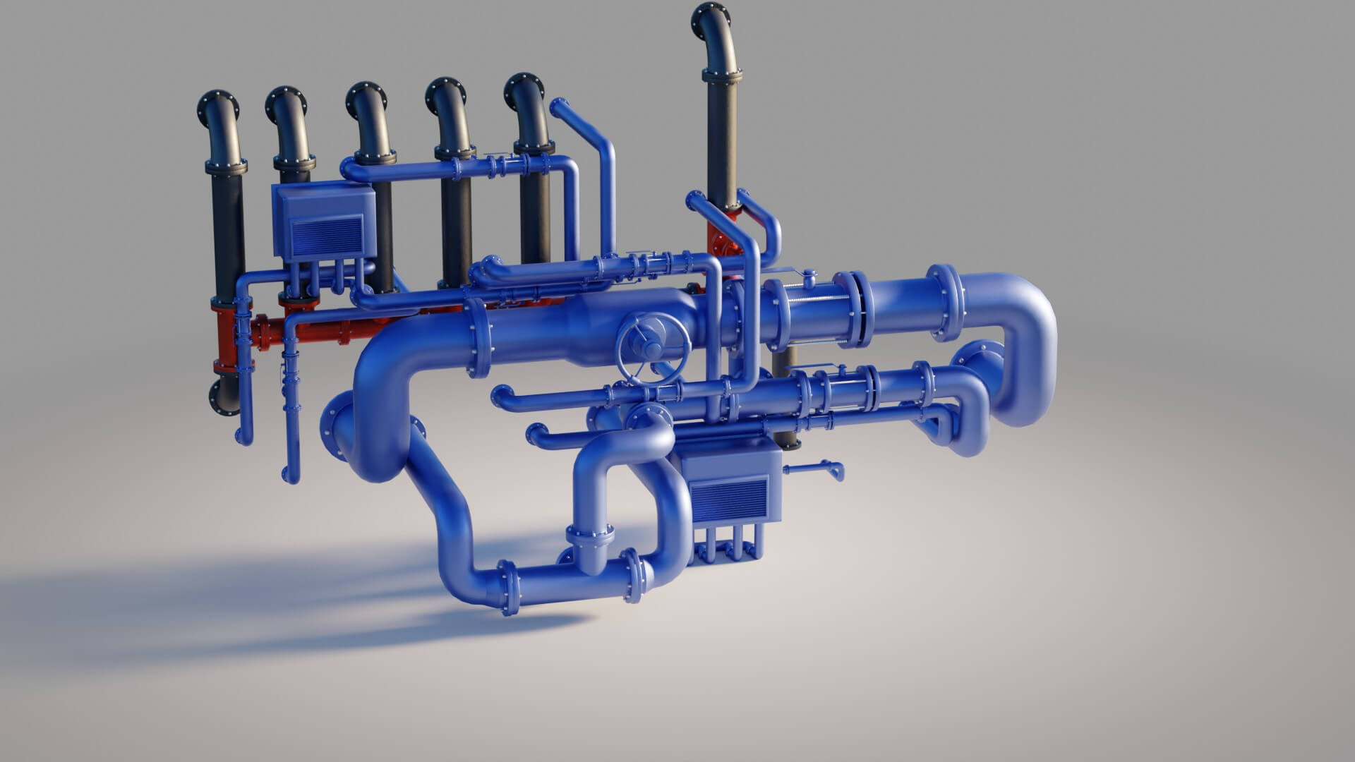 Industrial Pipes Set - 3D Model by esmileonline