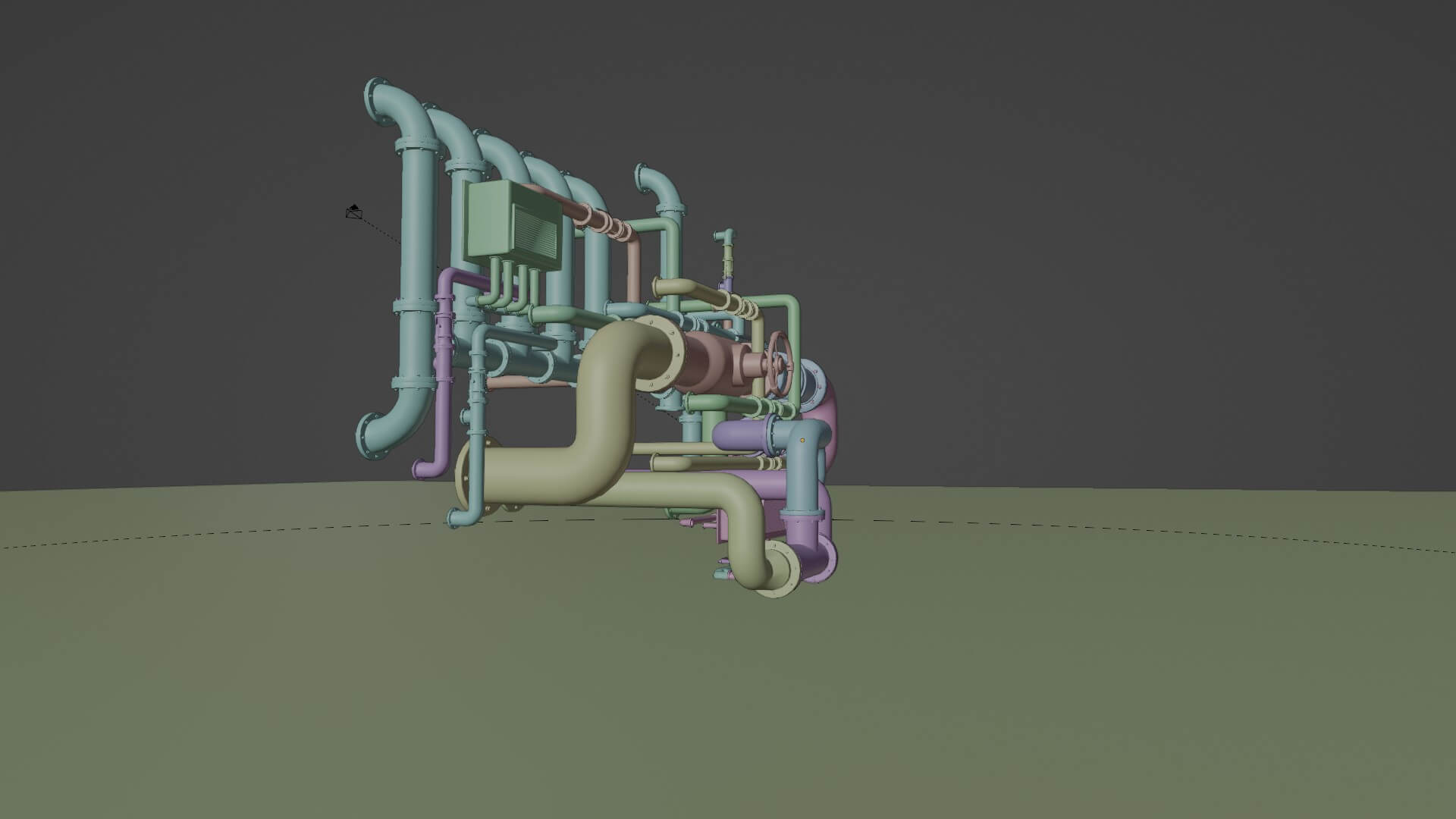 Industrial Pipes Set - 3D Model by esmileonline