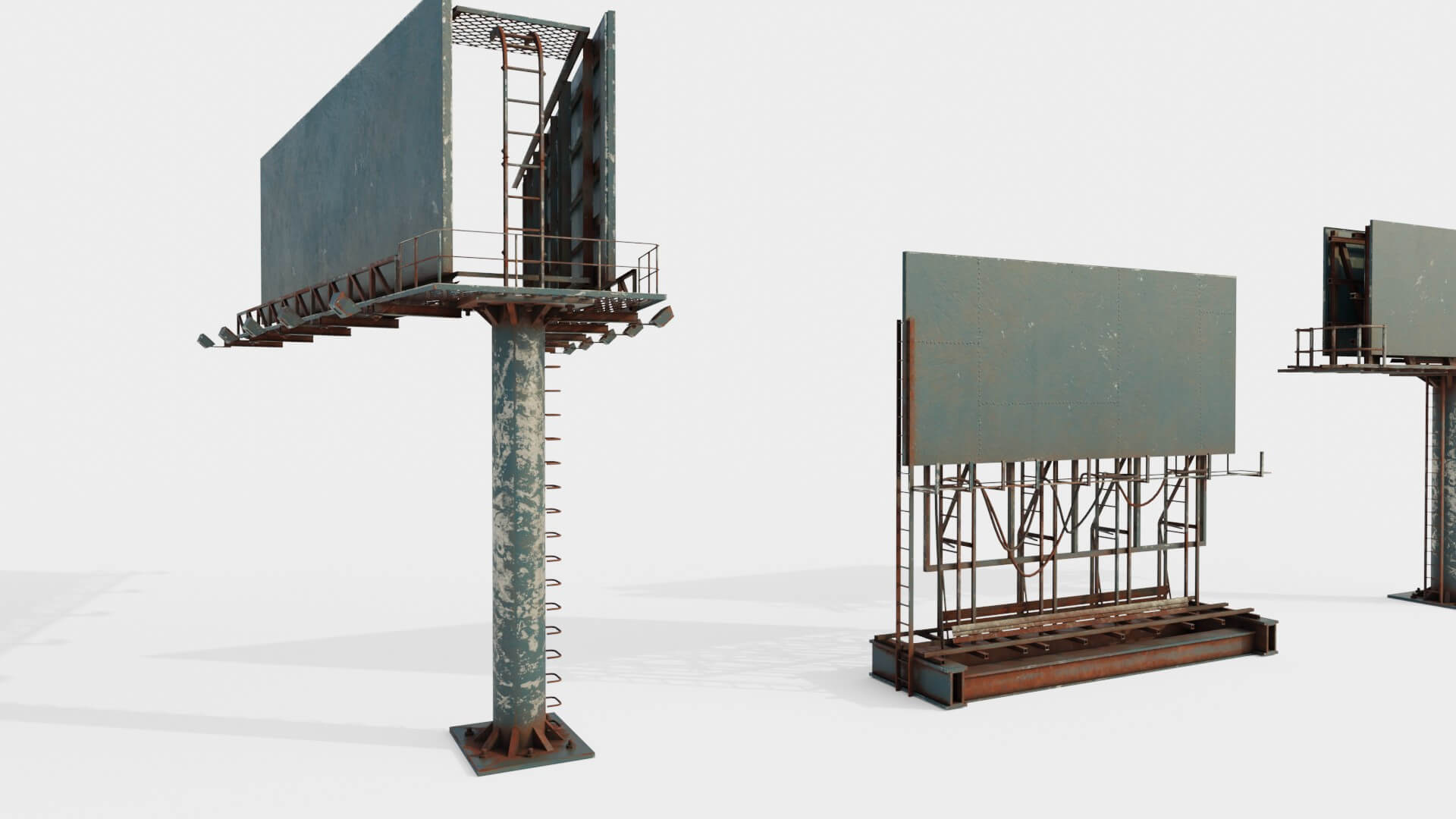 Oldy Rusty Advertisement Billboards With 4k PBR Game Ready - 3D Model ...