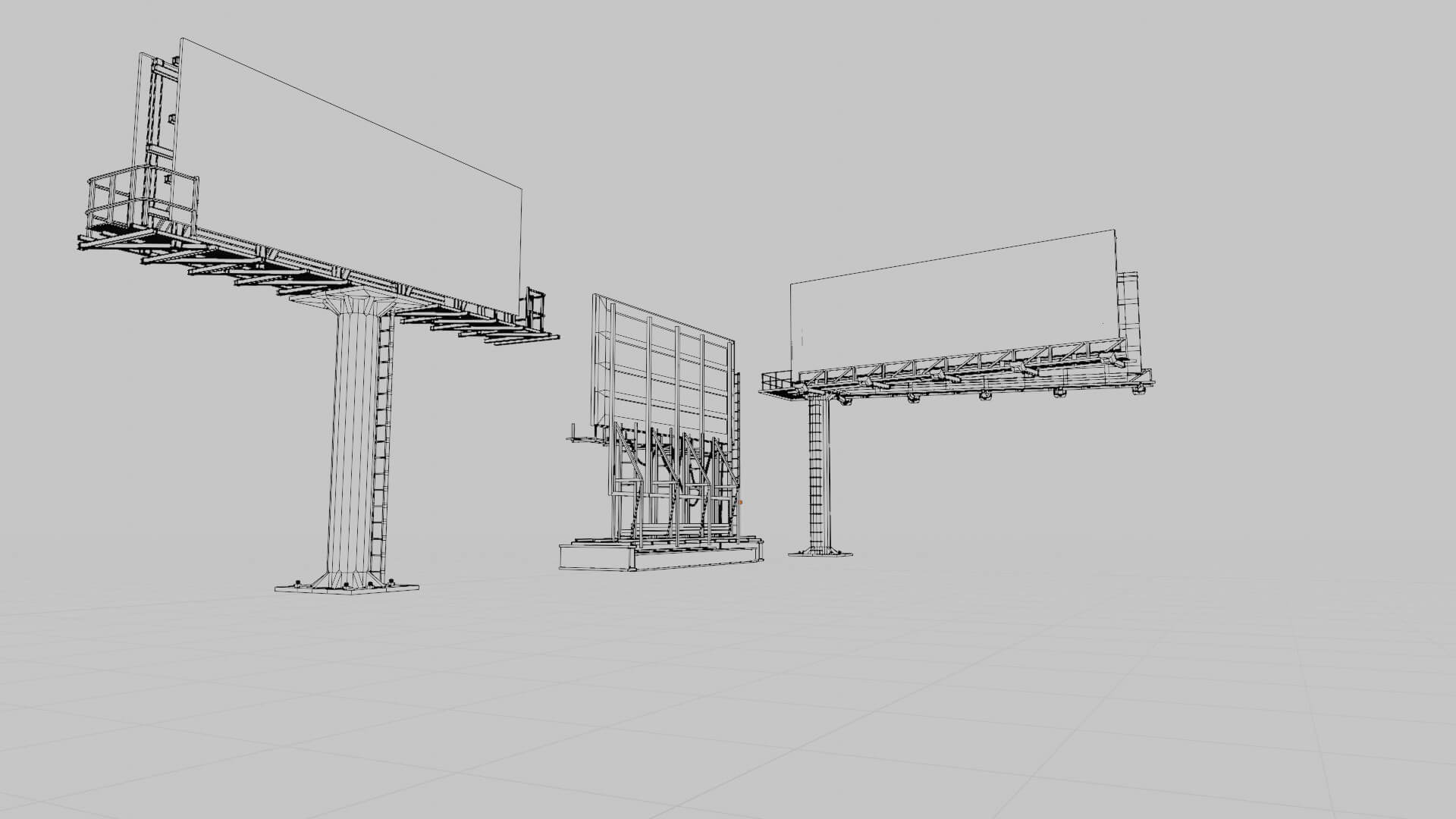 Oldy Rusty Advertisement Billboards With 4k PBR Game Ready - 3D Model ...