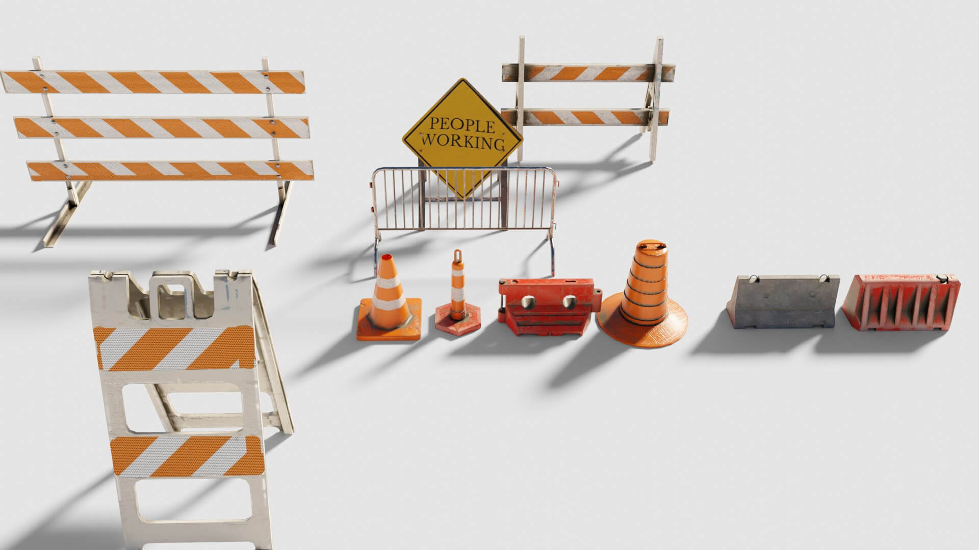 Traffic Barriers Collection - 3D Model by esmileonline