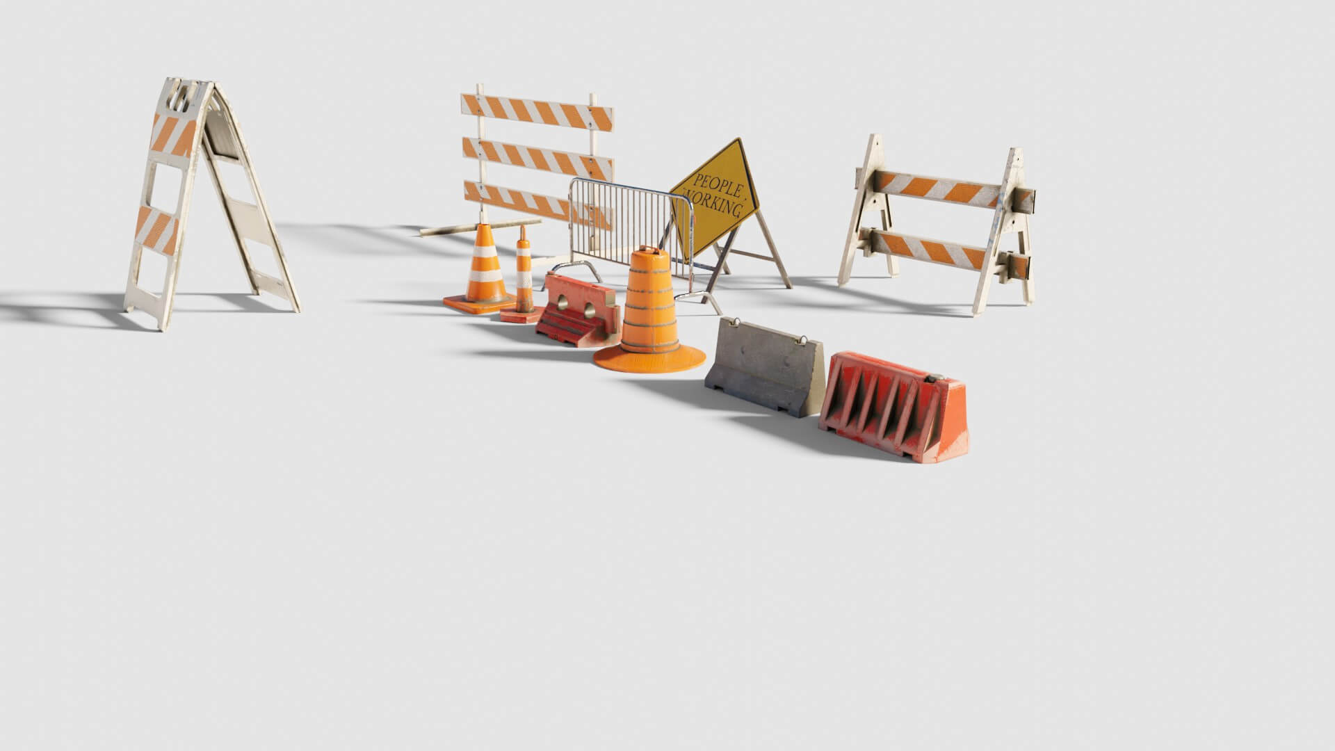 Traffic Barriers Collection - 3D Model by esmileonline