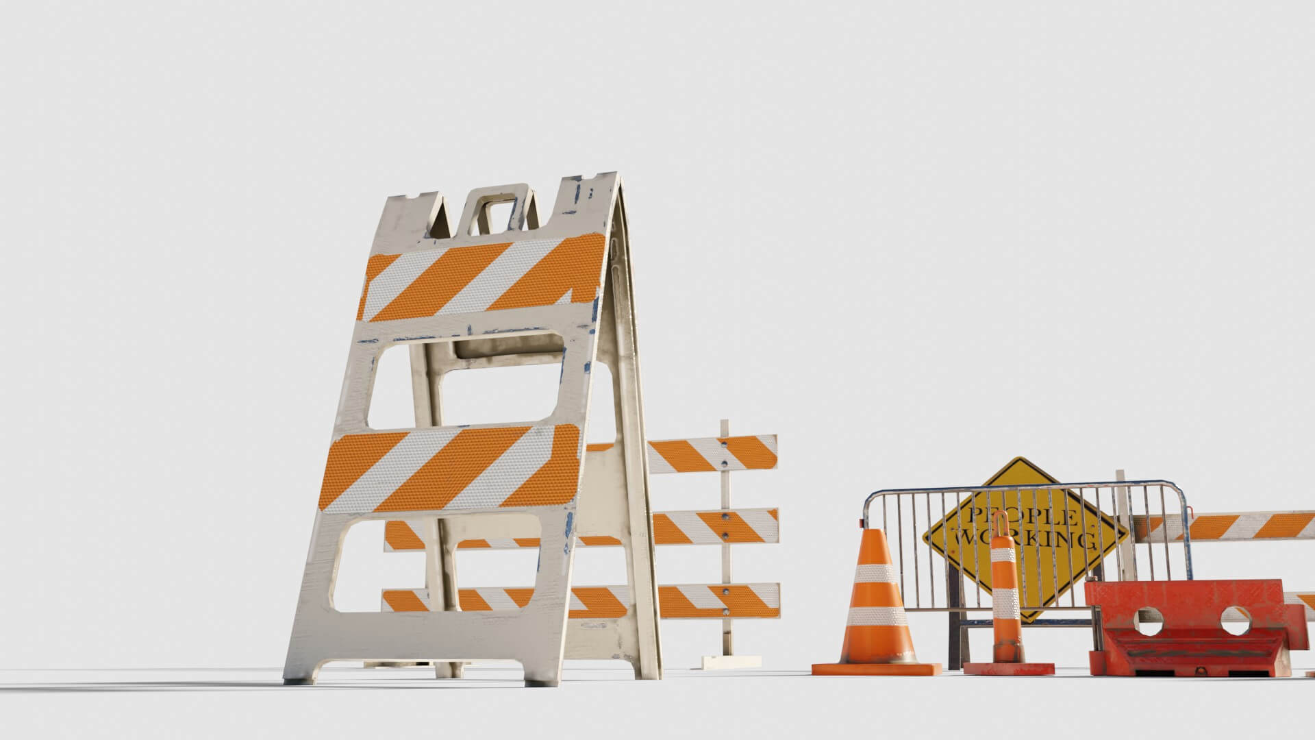 Traffic Barriers Collection - 3D Model by esmileonline