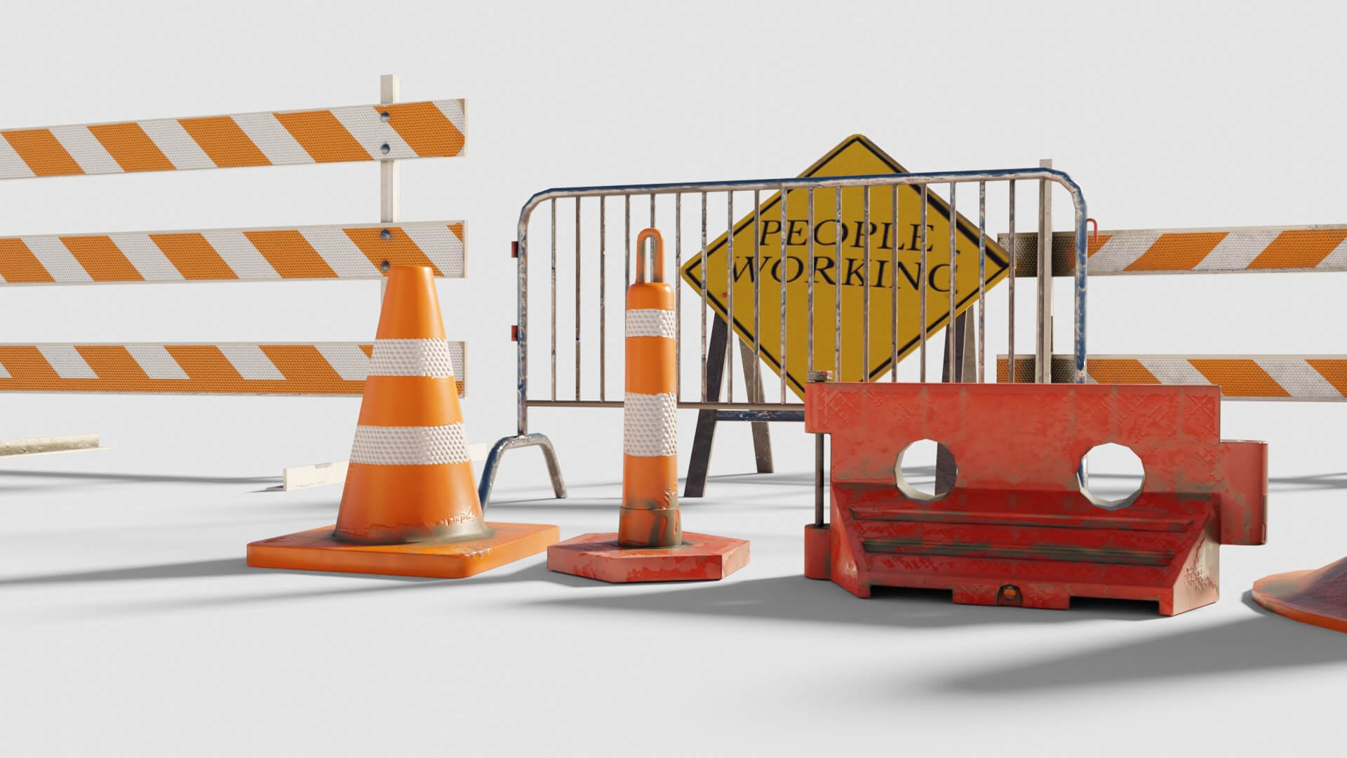 Traffic Barriers Collection - 3D Model by esmileonline