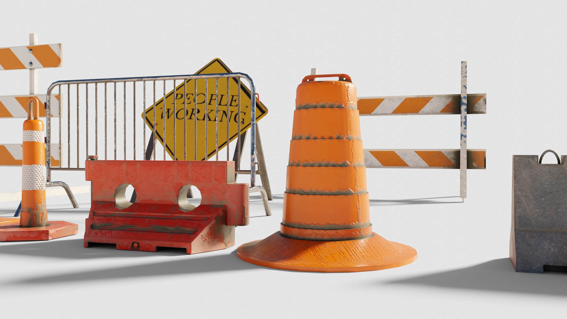 Traffic Barriers Collection - 3D Model by esmileonline