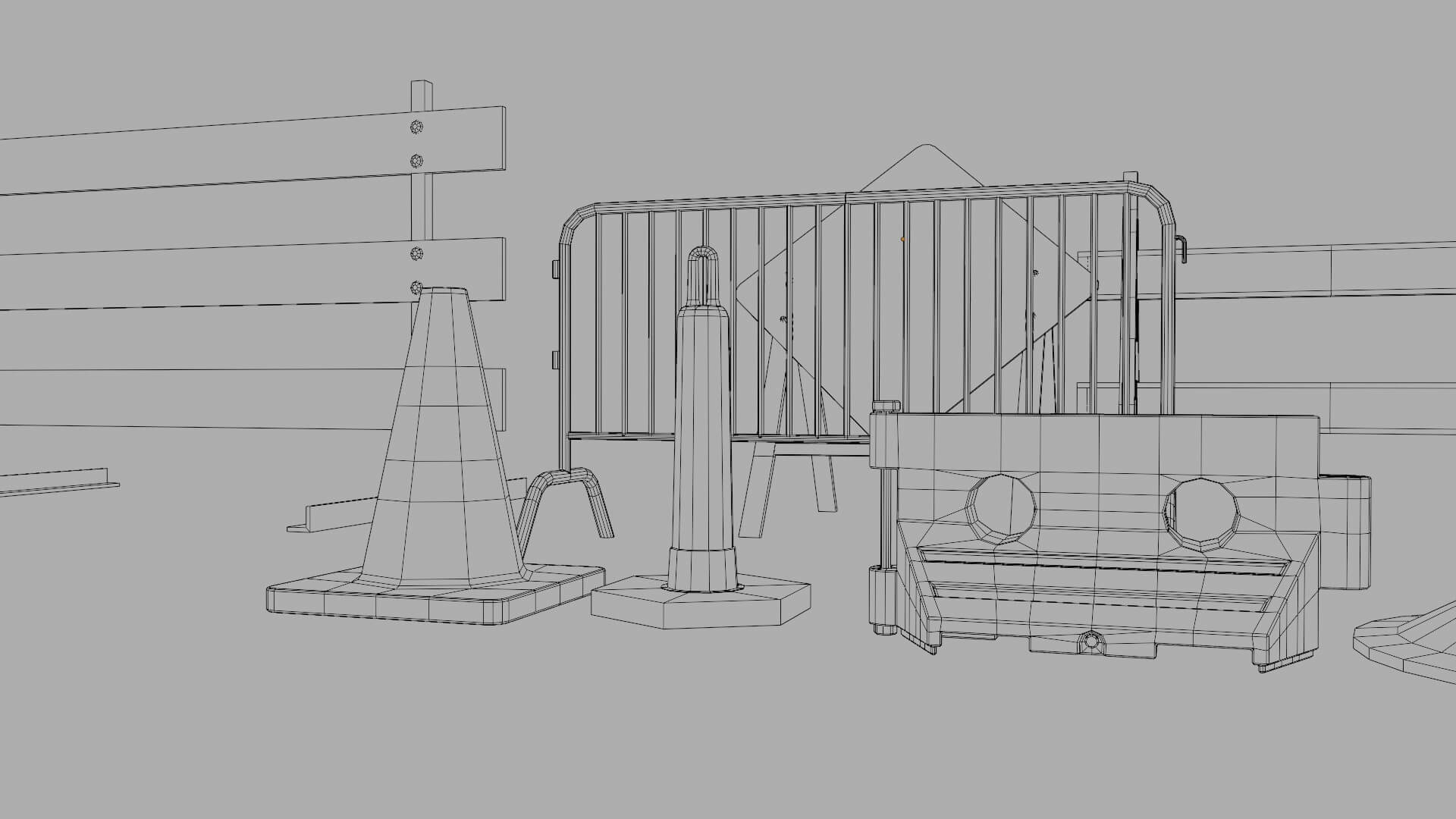 Traffic Barriers Collection - 3D Model by esmileonline