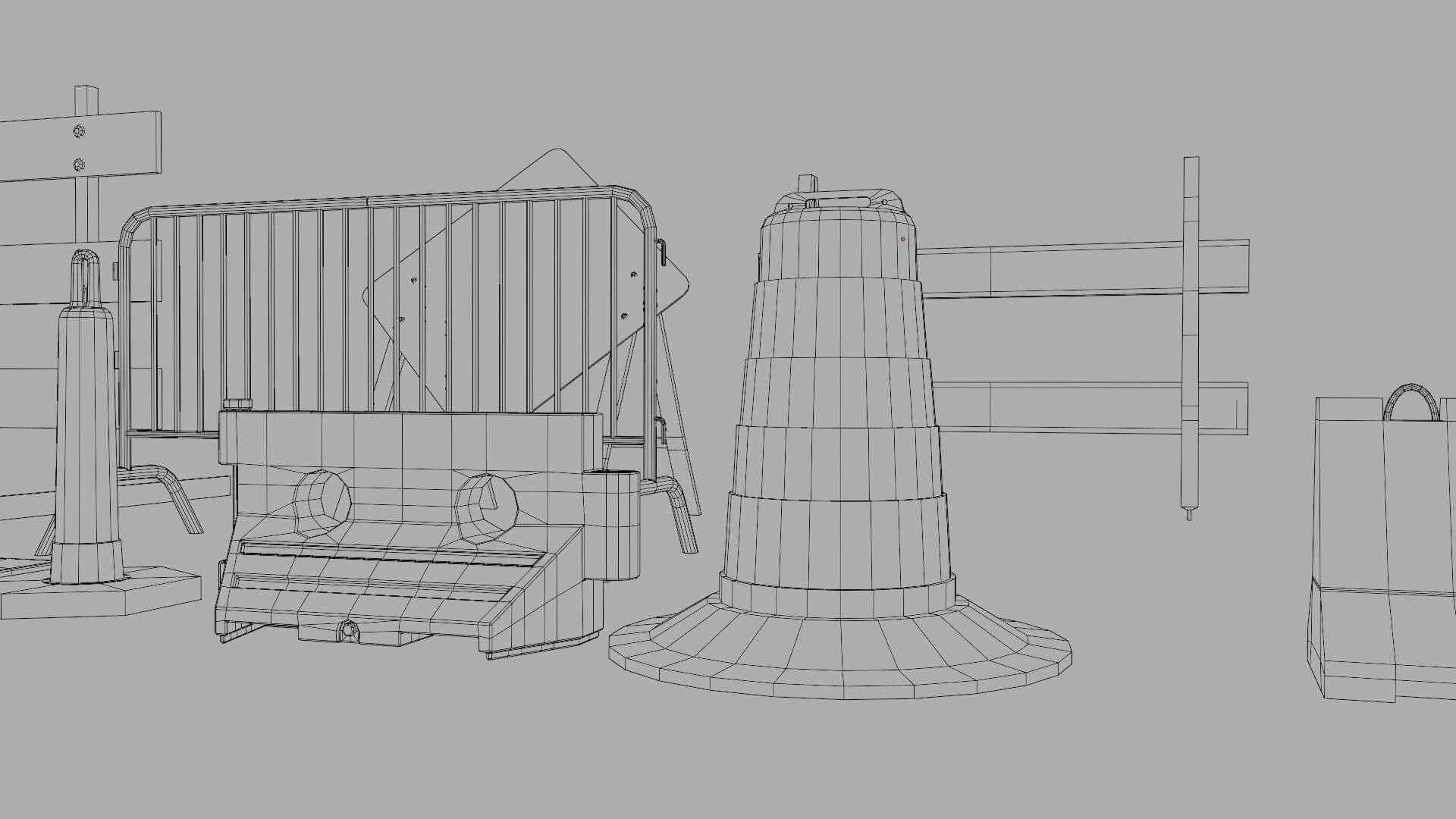 Traffic Barriers Collection - 3D Model by esmileonline