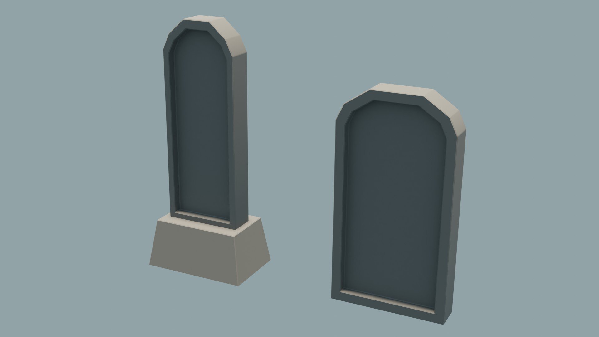 Low Poly Headstones - Free 3D Model by estchho