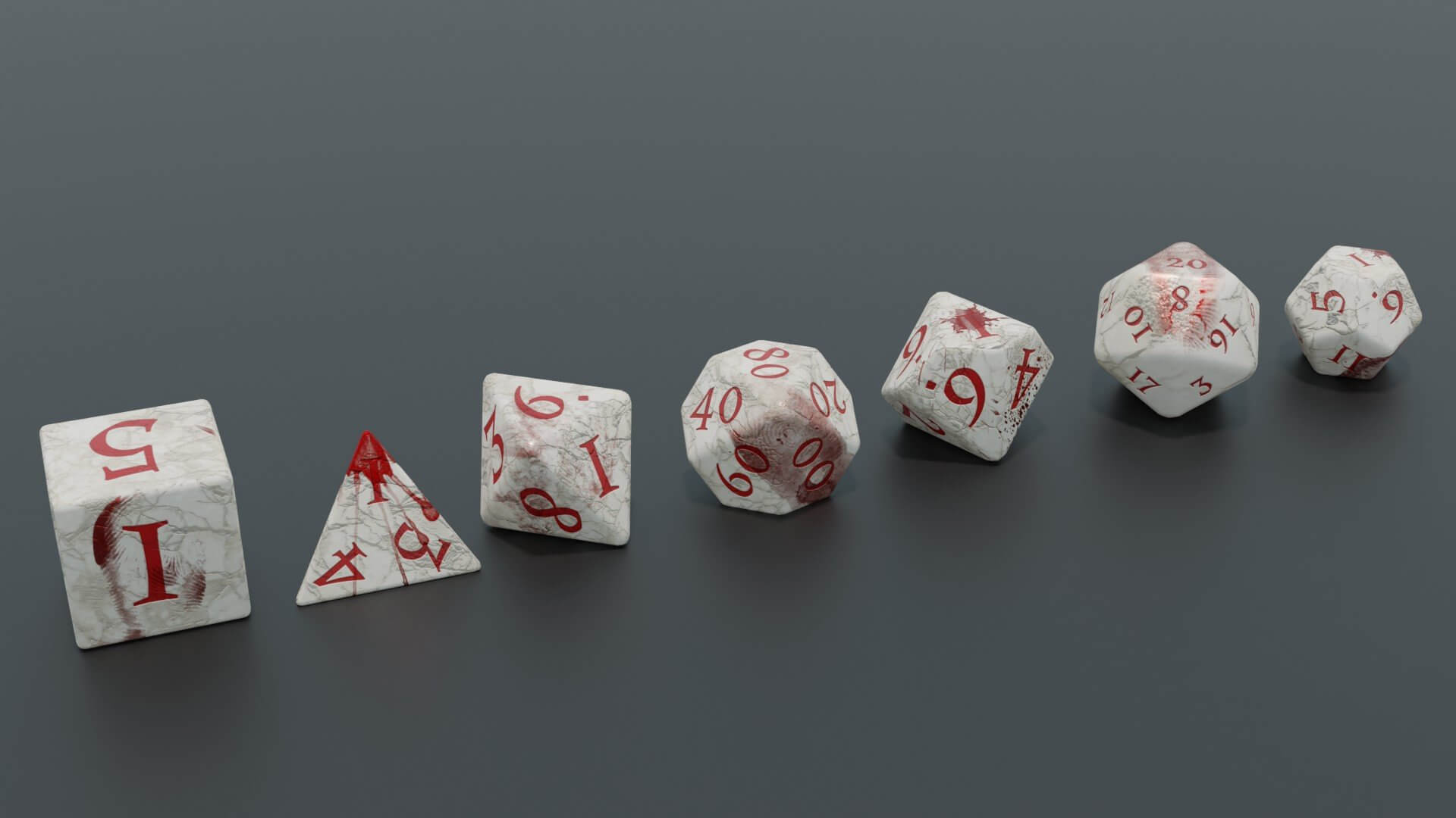 RPG Dice Asset Bloodybone - 3D Model by estchho